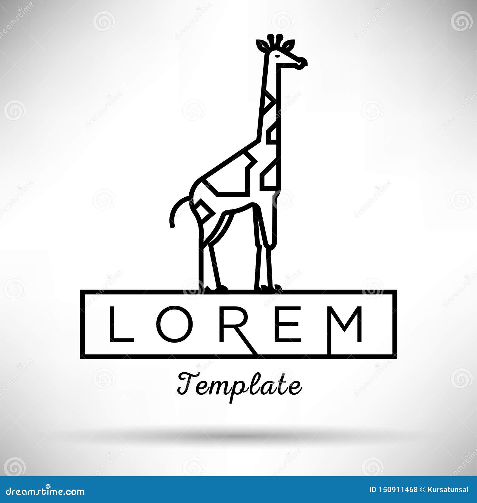 Linear Giraffe Sign Vector Design Stock Vector - Illustration of ...