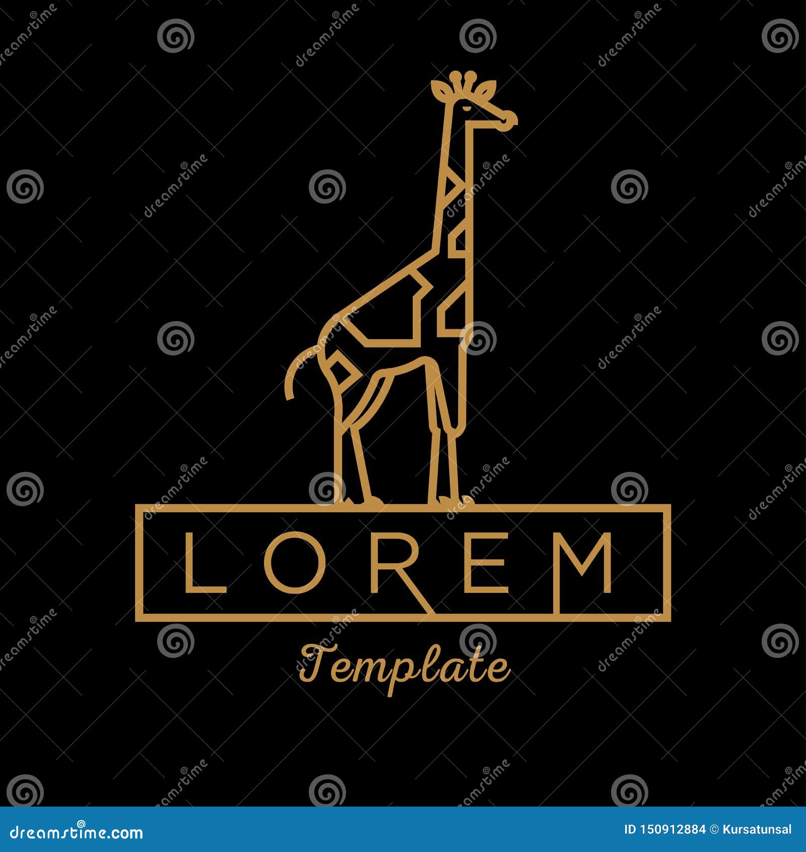 Linear Giraffe Sign Vector Design Stock Vector - Illustration of neck ...