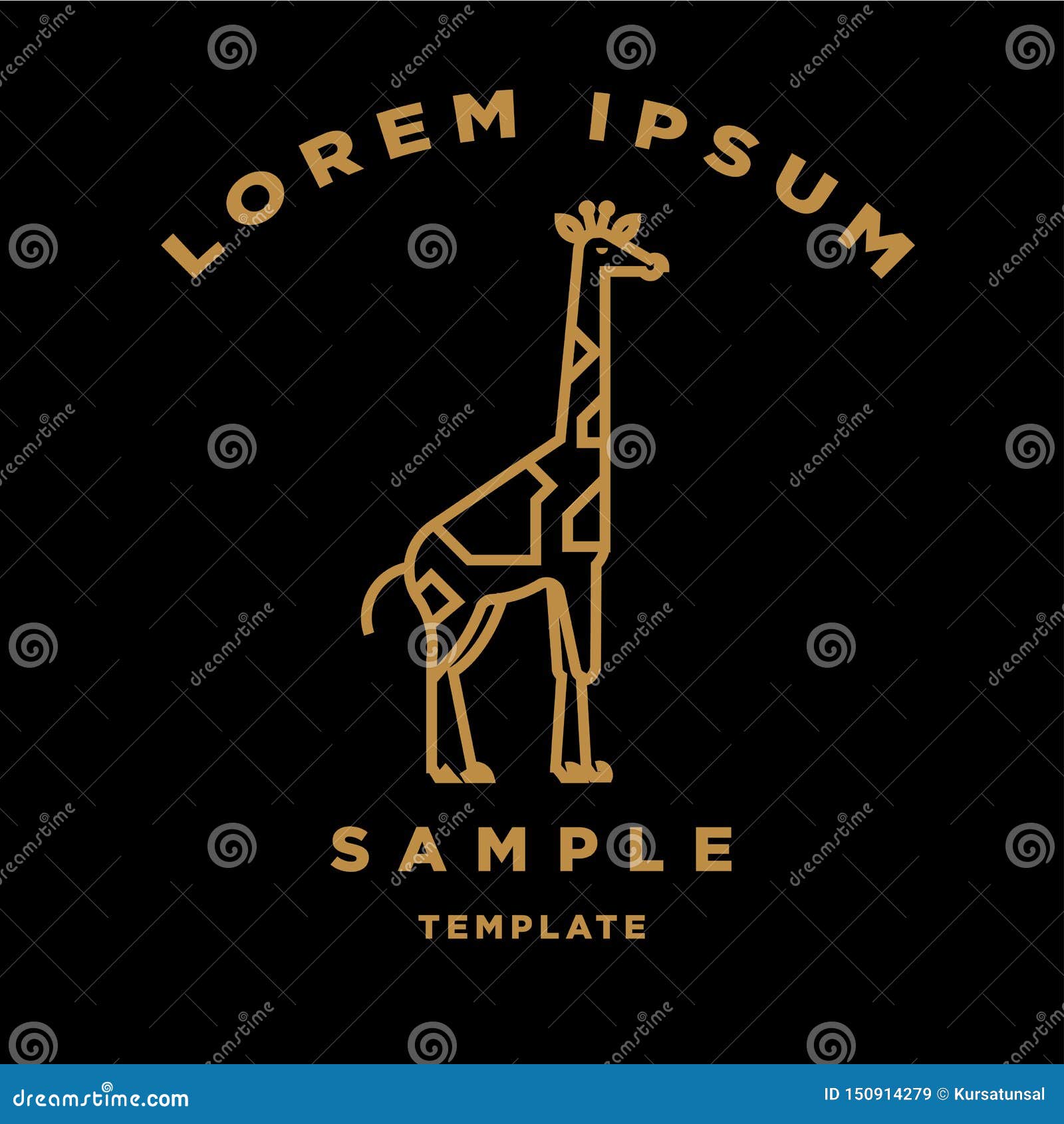 Linear Giraffe Sign Vector Design Stock Vector - Illustration of sign ...