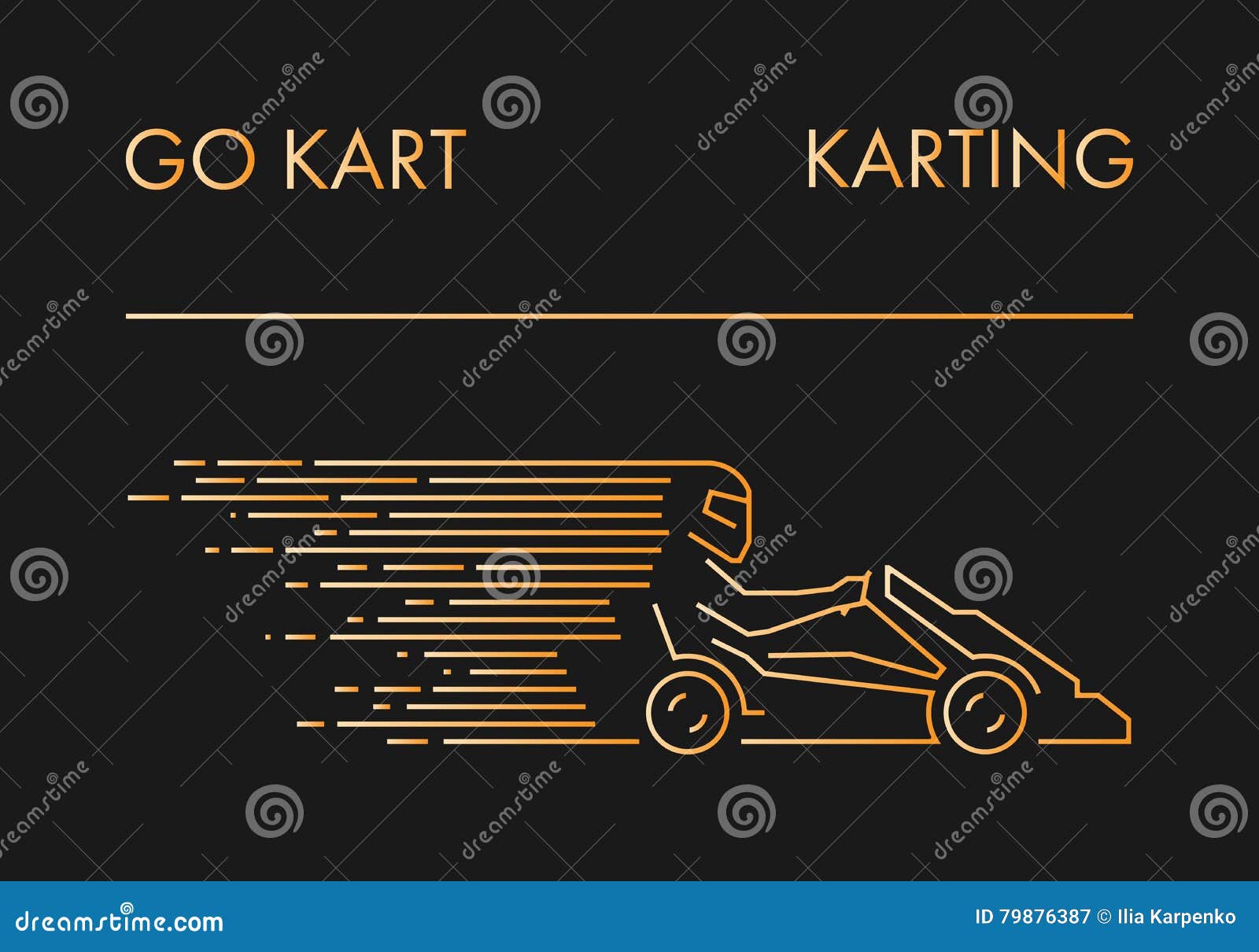 Linear Go Kart Symbol And Label. Stock Image | CartoonDealer.com #79876387