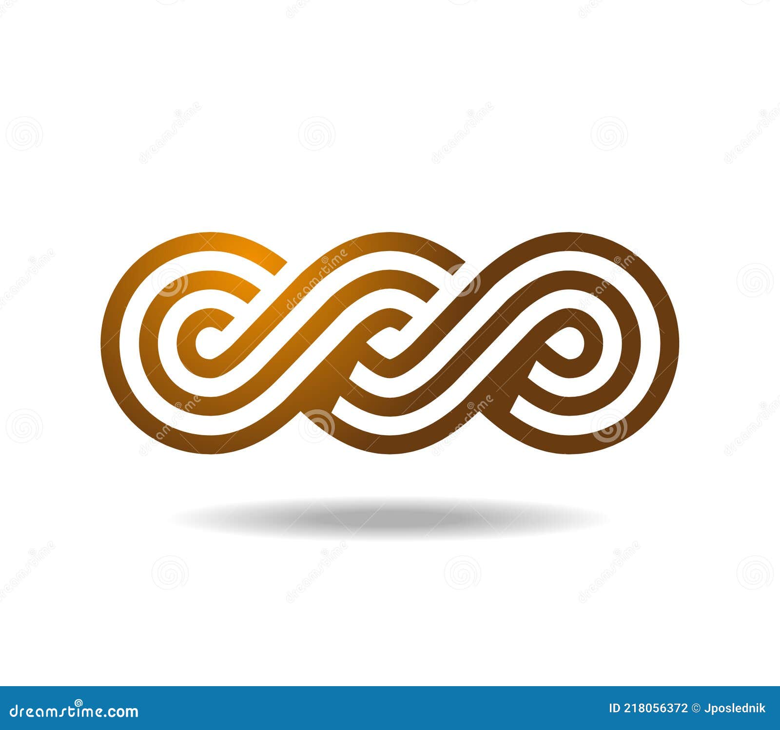 Linear Golden Celtic or Greek Pattern Woven from Three Lines Stock ...