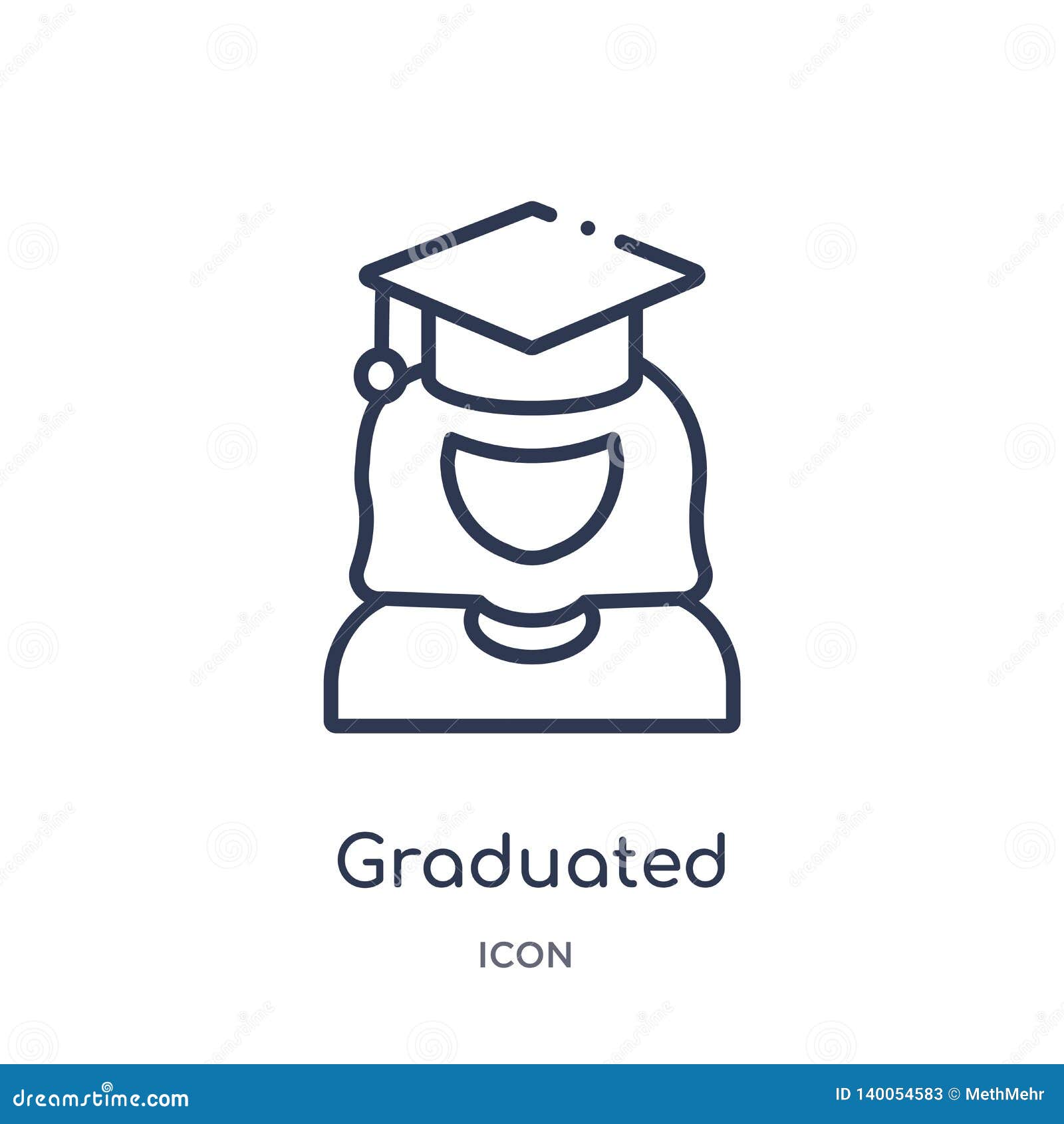 Linear Graduated Icon from Education Outline Collection. Thin Line ...