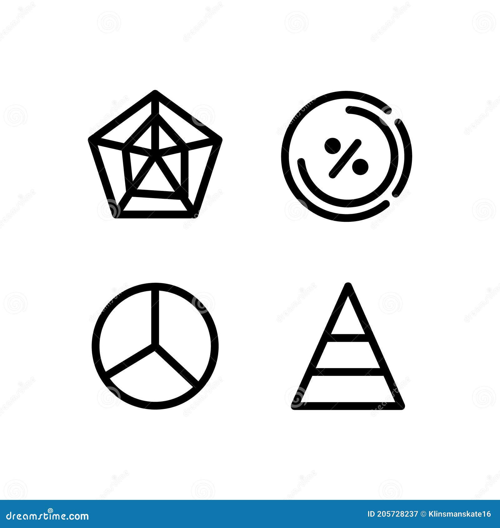 Linear Graph And Chart Icons Design Isolated On White Background Stock ...