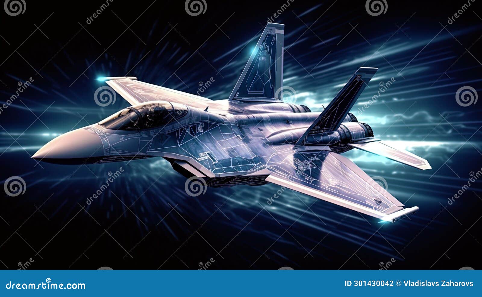 Linear Graphics with a Multi Purpose Fighter in Flight at High Speed ...