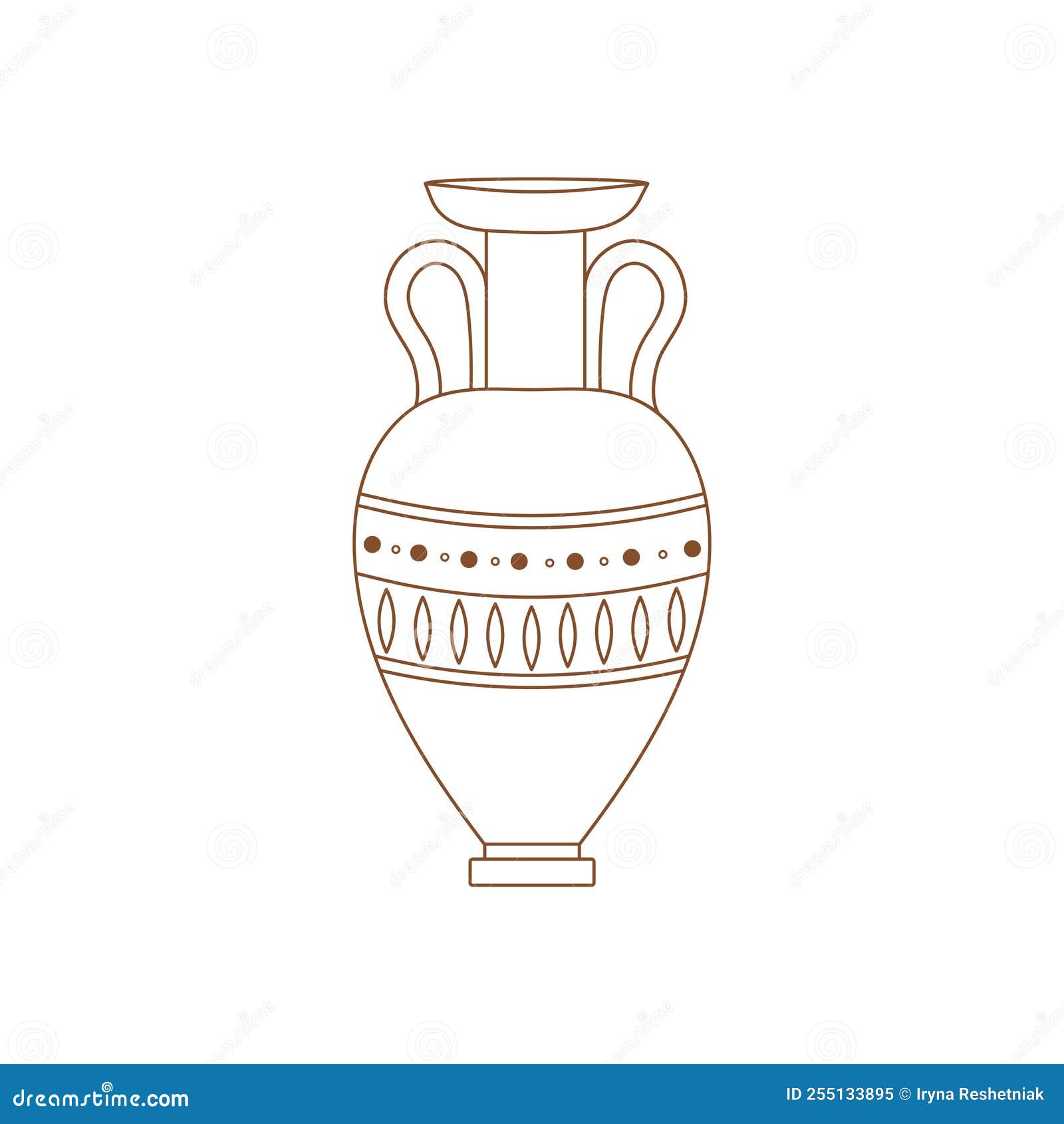 Linear Greek Vase or Amphoras. Vase Pottery, Ancient Pot Greek Stock ...