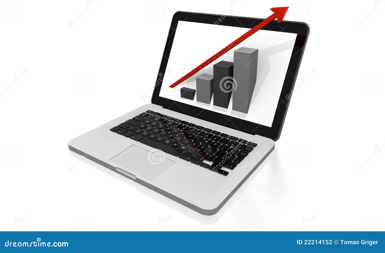 Linear Growth on a Modern Laptop Stock Illustration - Illustration of ...
