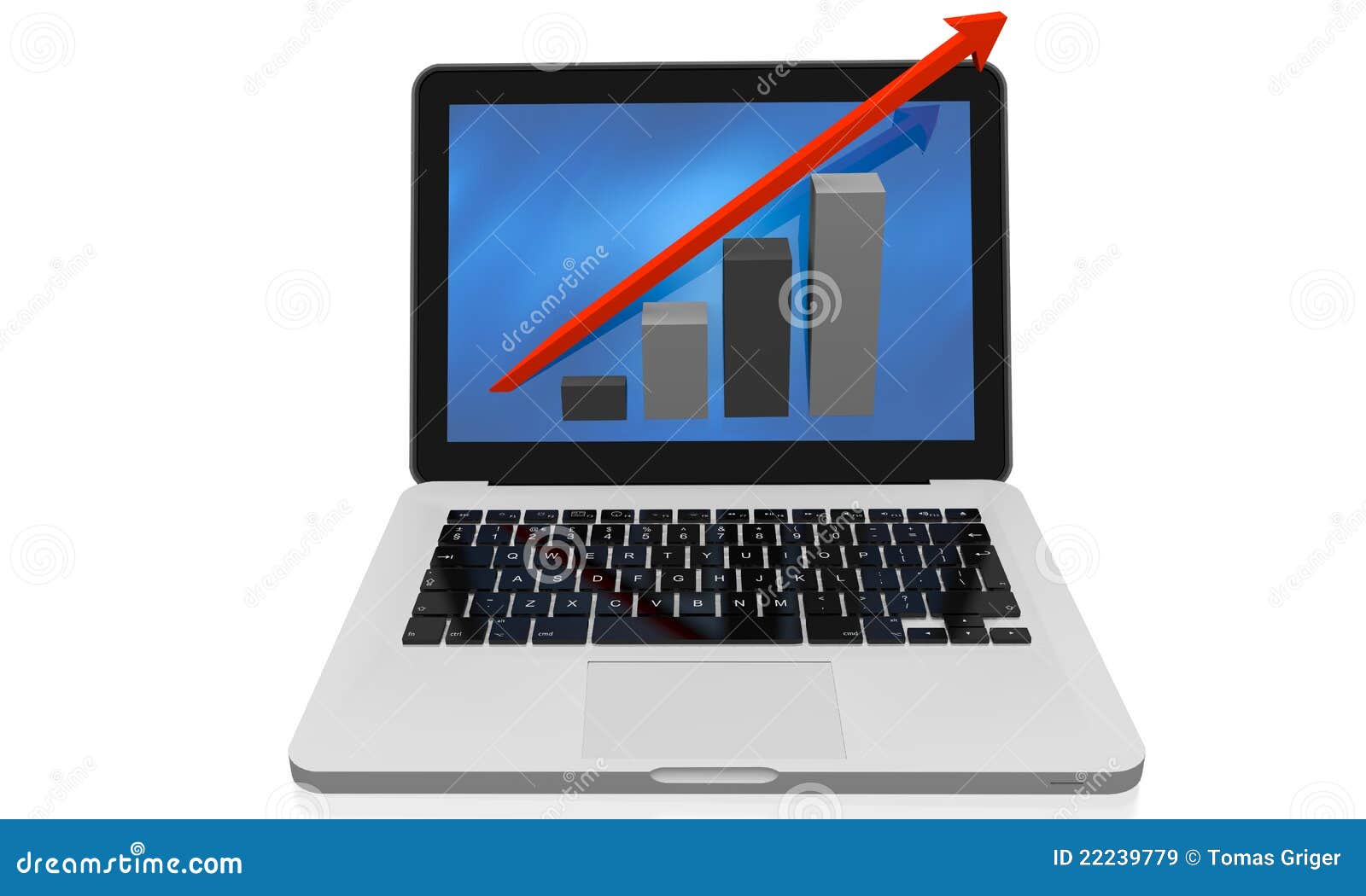 Linear Growth on a Modern Laptop Stock Illustration - Illustration of ...