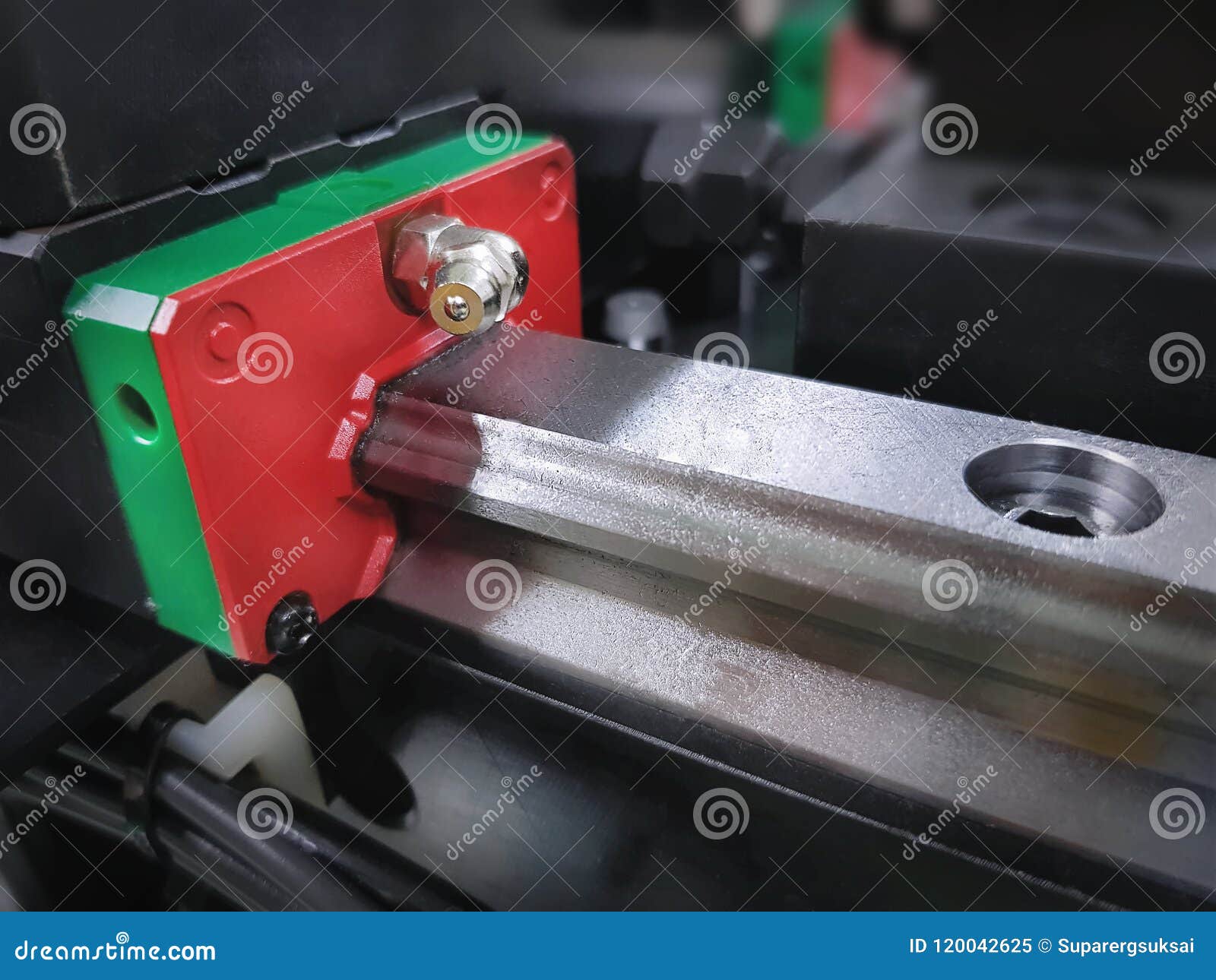 Linear Guide Rail and Block for Machinery Stock Image - Image of ...