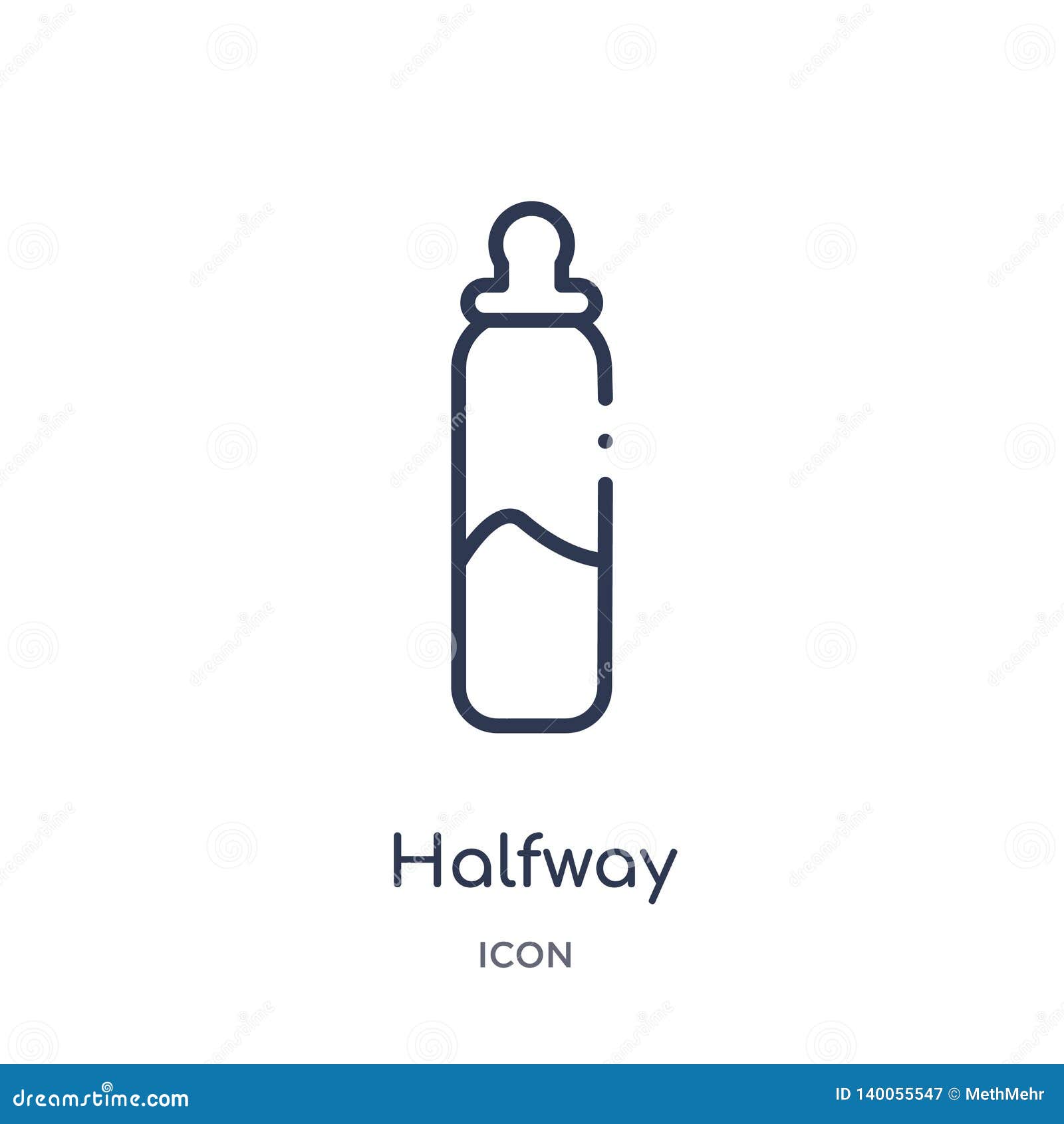 Linear Halfway Icon From Education Outline Collection. Thin Line ...
