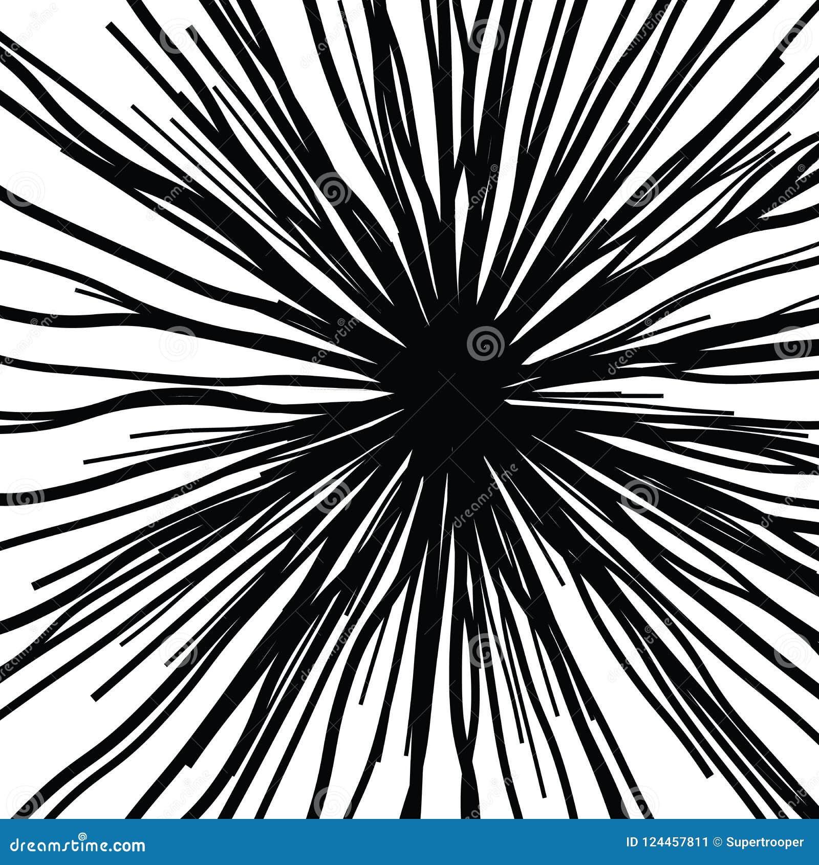 Linear Hand Drawing Curved Light Rays Stock Vector - Illustration of ...