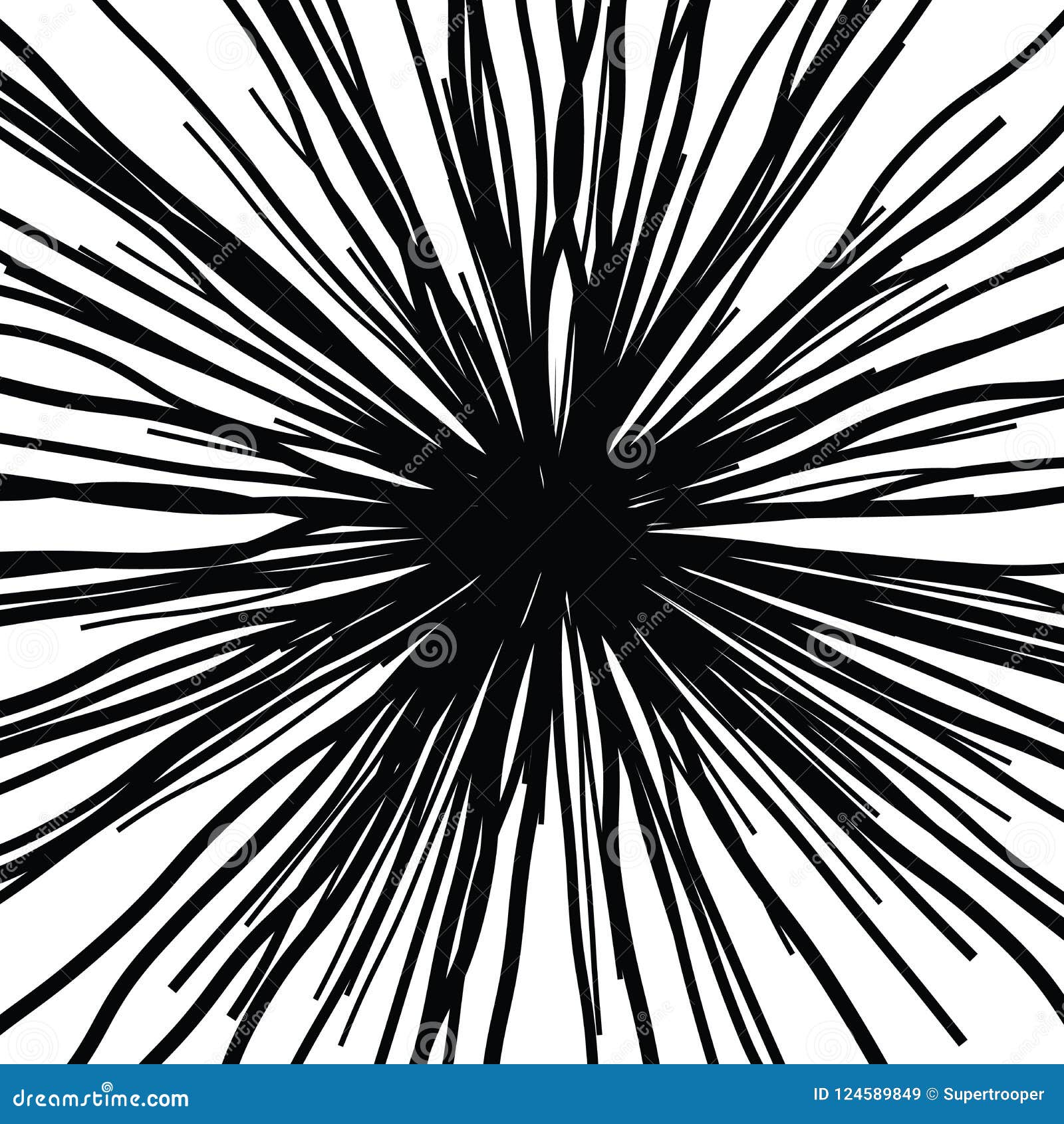 Linear Hand Drawing Curved Light Rays Stock Vector - Illustration of ...