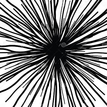 Linear Hand Drawing Curved Light Rays Stock Vector - Illustration of ...