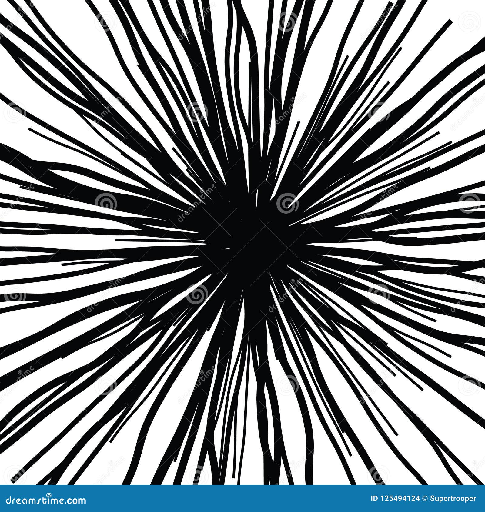 Linear Hand Drawing Curved Light Rays Stock Vector - Illustration of ...