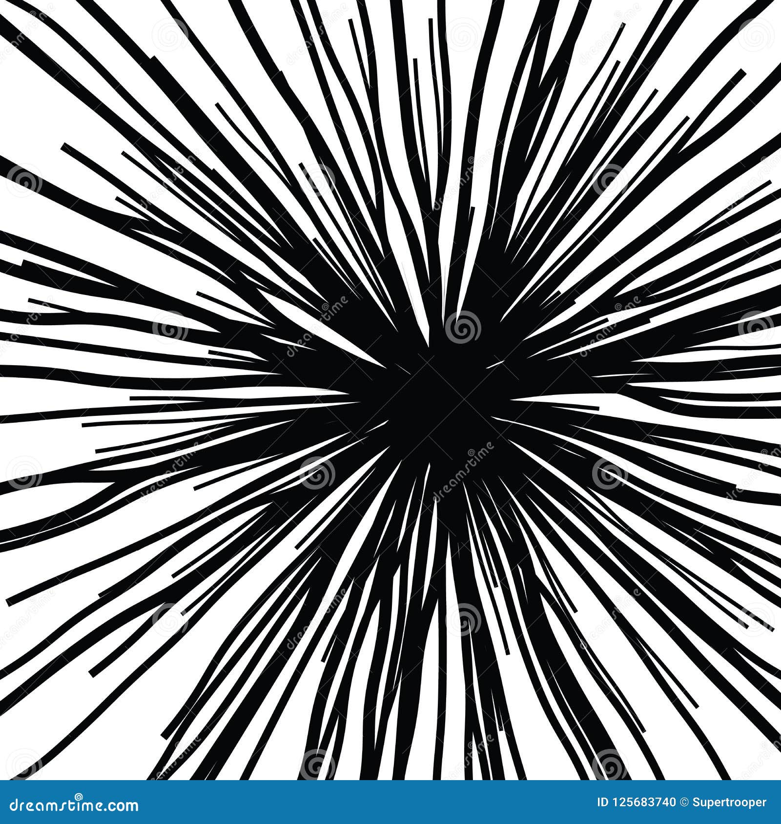 Linear Hand Drawing Curved Light Rays Stock Vector - Illustration of ...