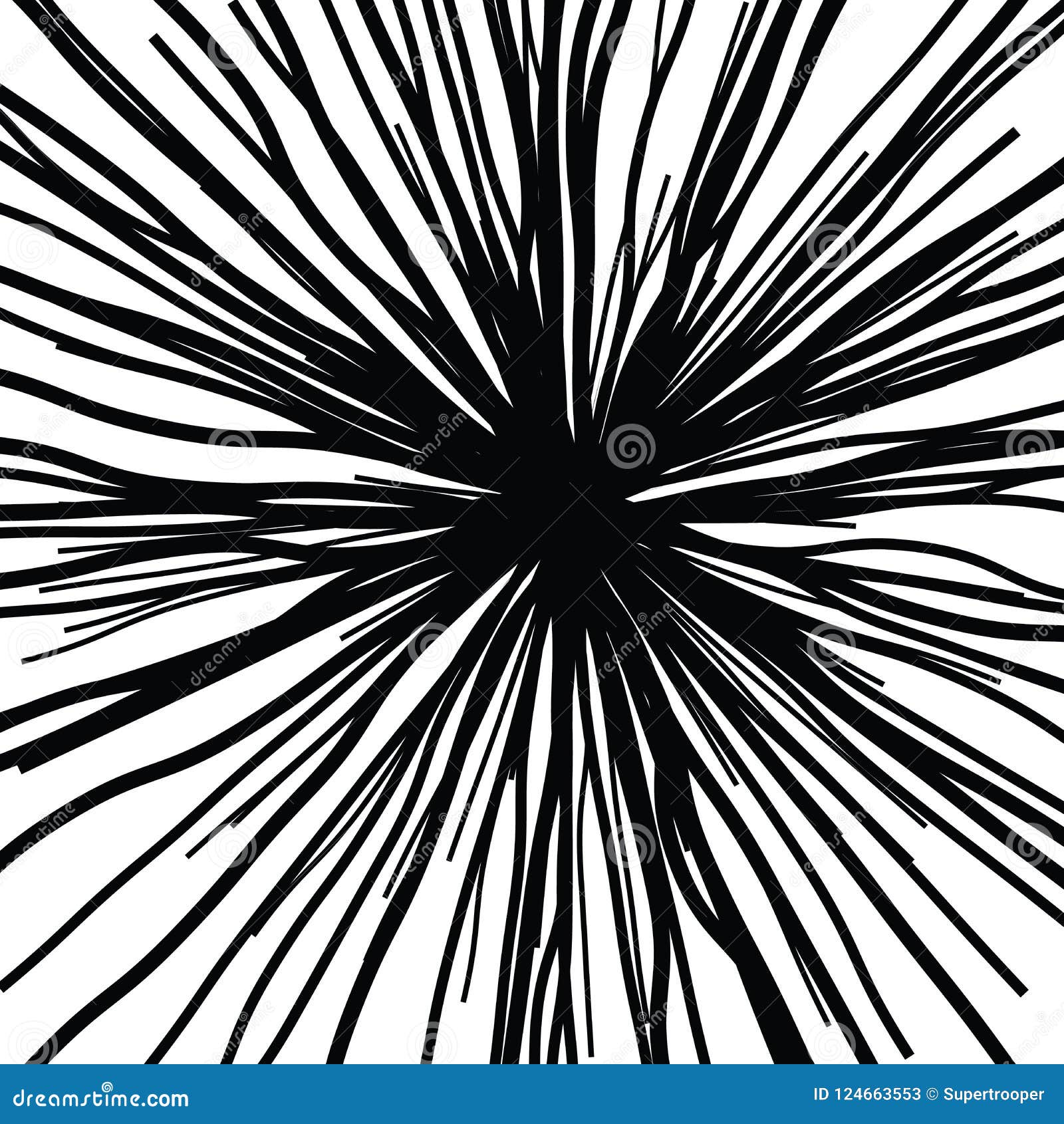 Linear Hand Drawing Curved Light Rays Stock Vector - Illustration of ...