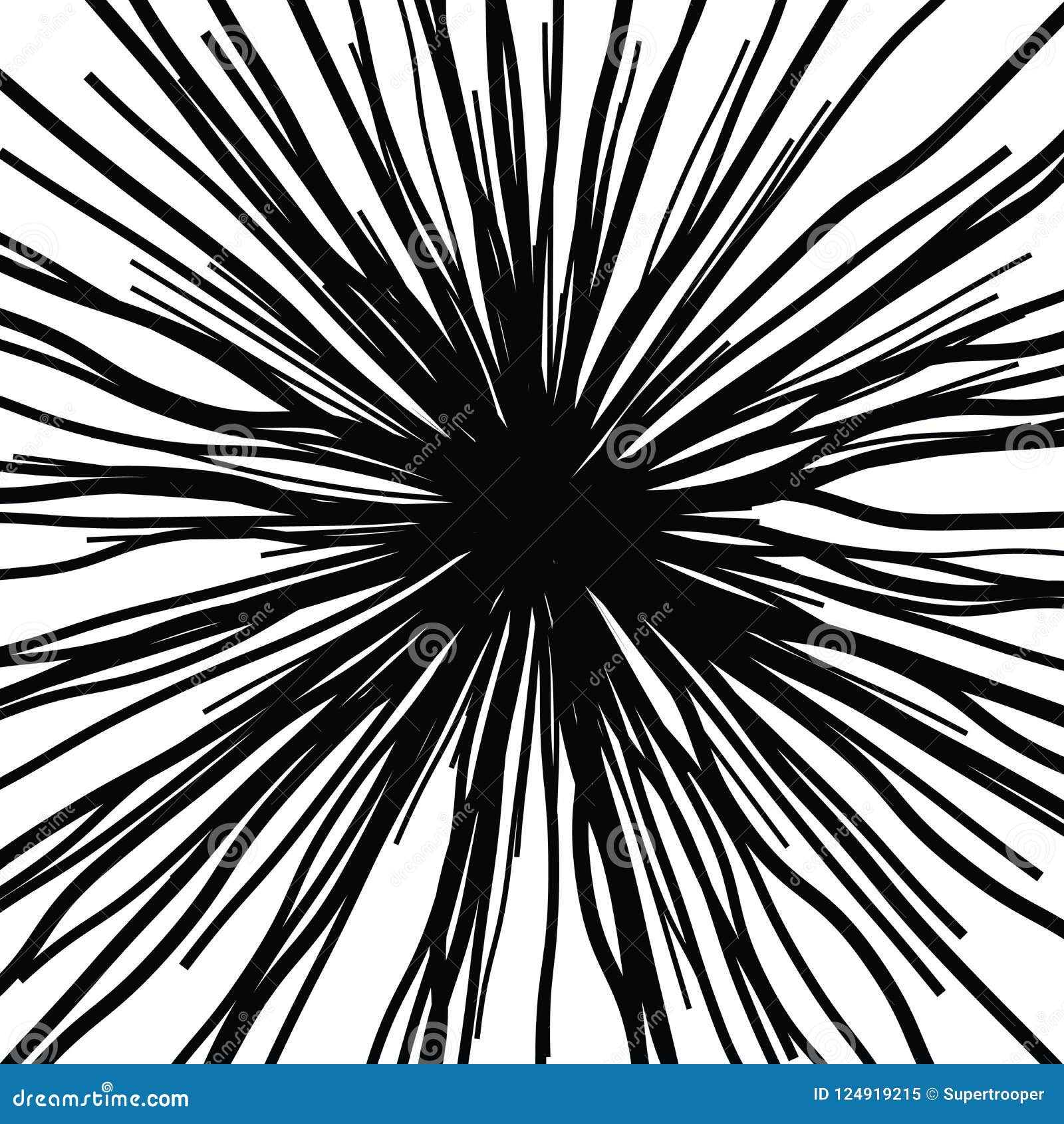 Linear Hand Drawing Curved Light Rays Stock Vector - Illustration of ...