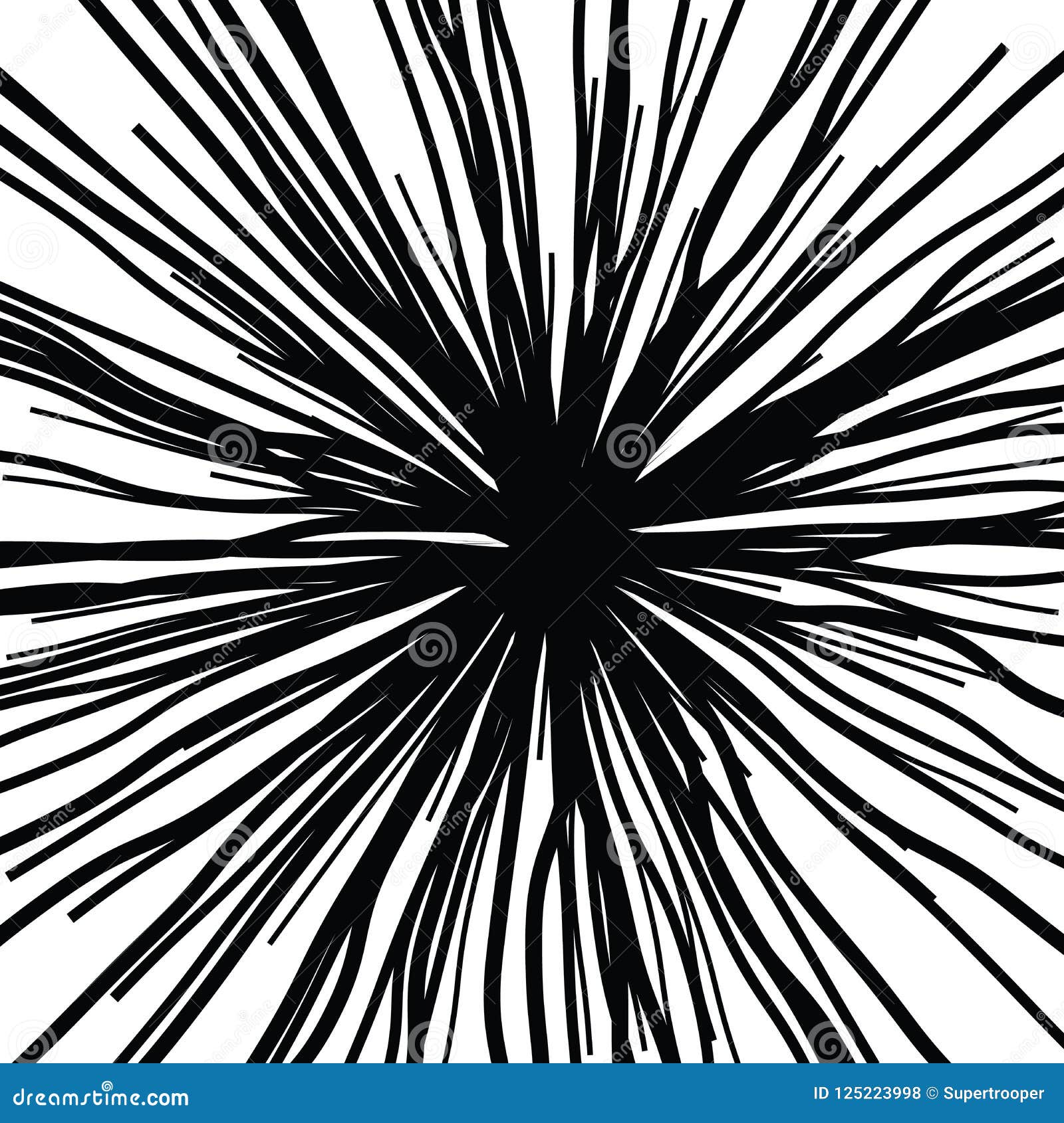 Linear Hand Drawing Curved Light Rays Stock Vector - Illustration of ...