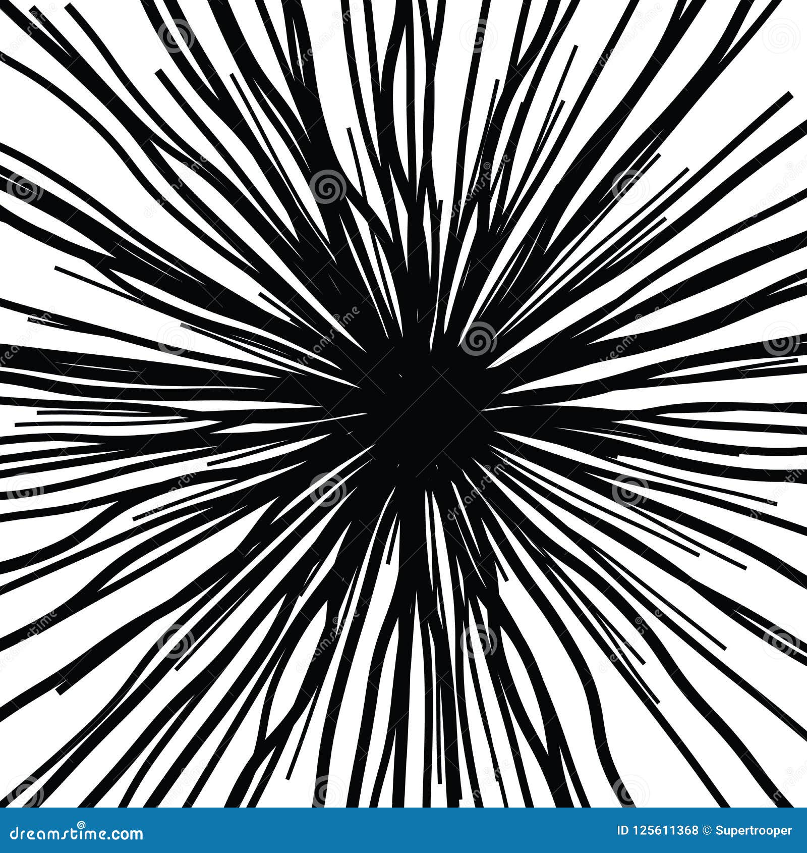 Linear Hand Drawing Curved Light Rays Stock Vector - Illustration of ...