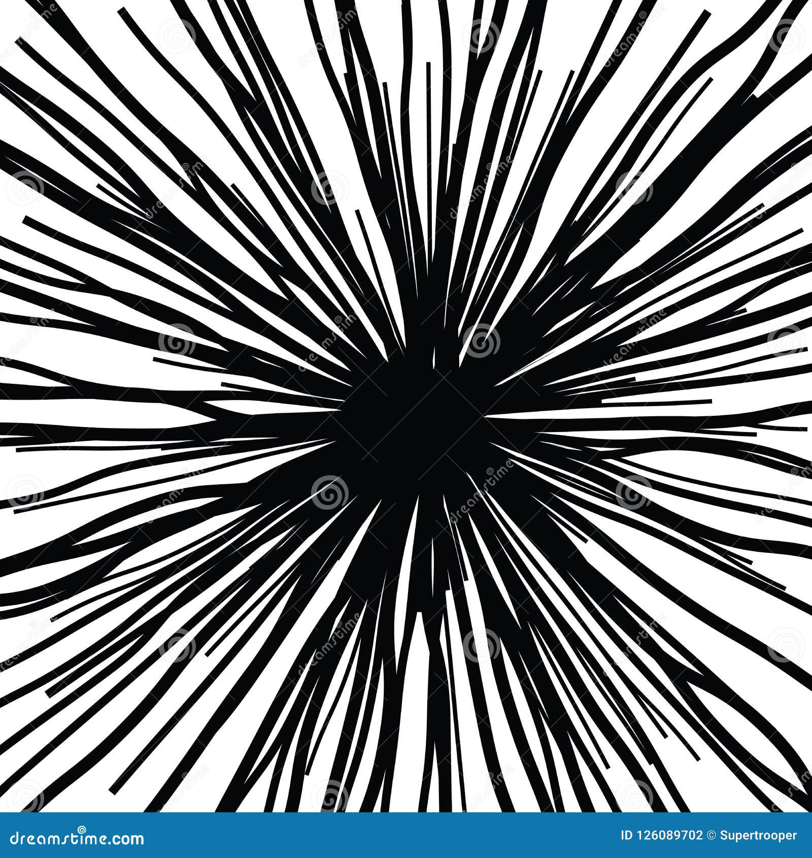 Linear Hand Drawing Curved Light Rays Stock Vector - Illustration of ...