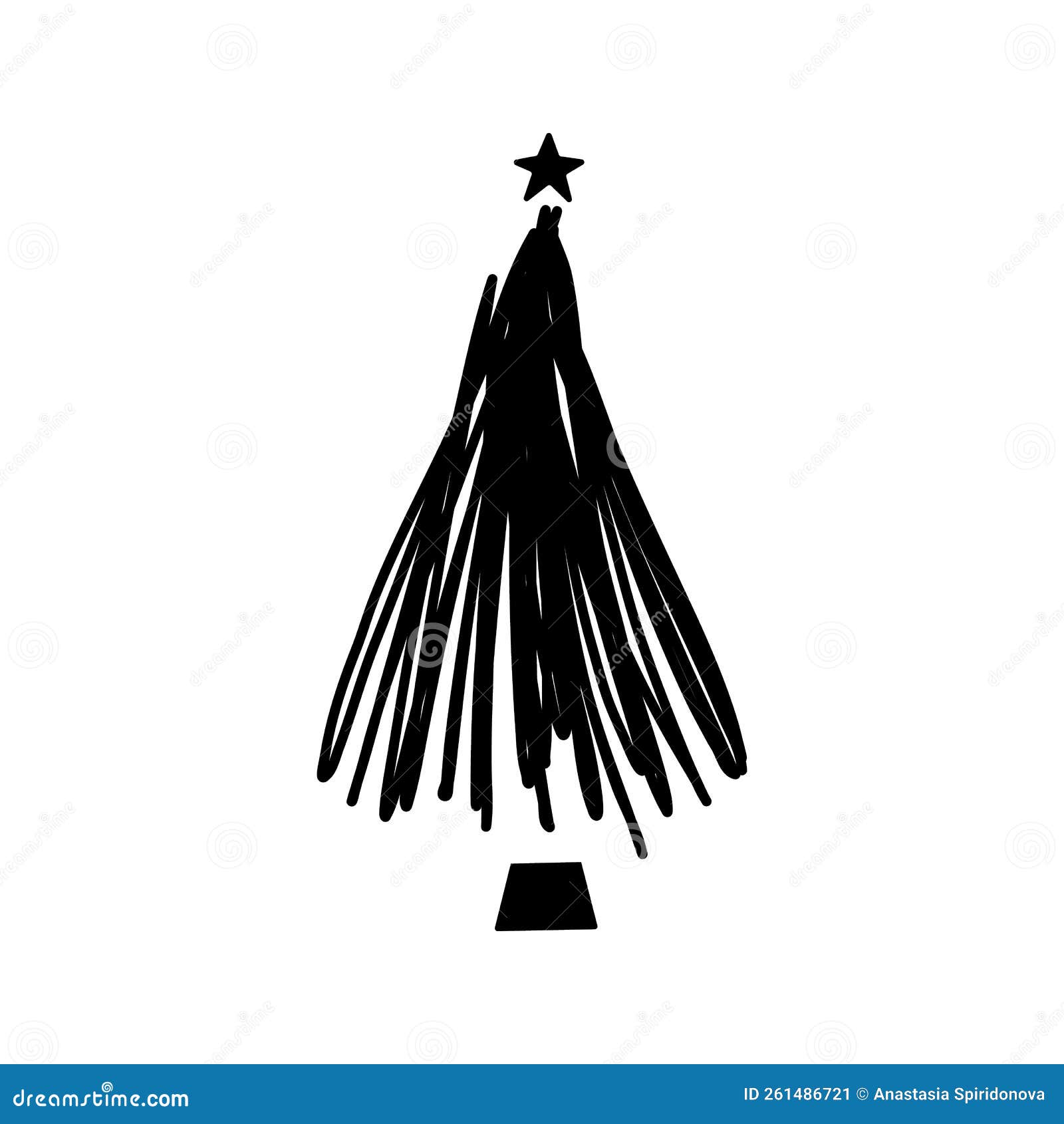 Linear Hand Drawn Christmas Tree Vector Illustration Stock Vector ... Linear Hand Drawn Christmas Tree Vector Illustration Stock Vector ...