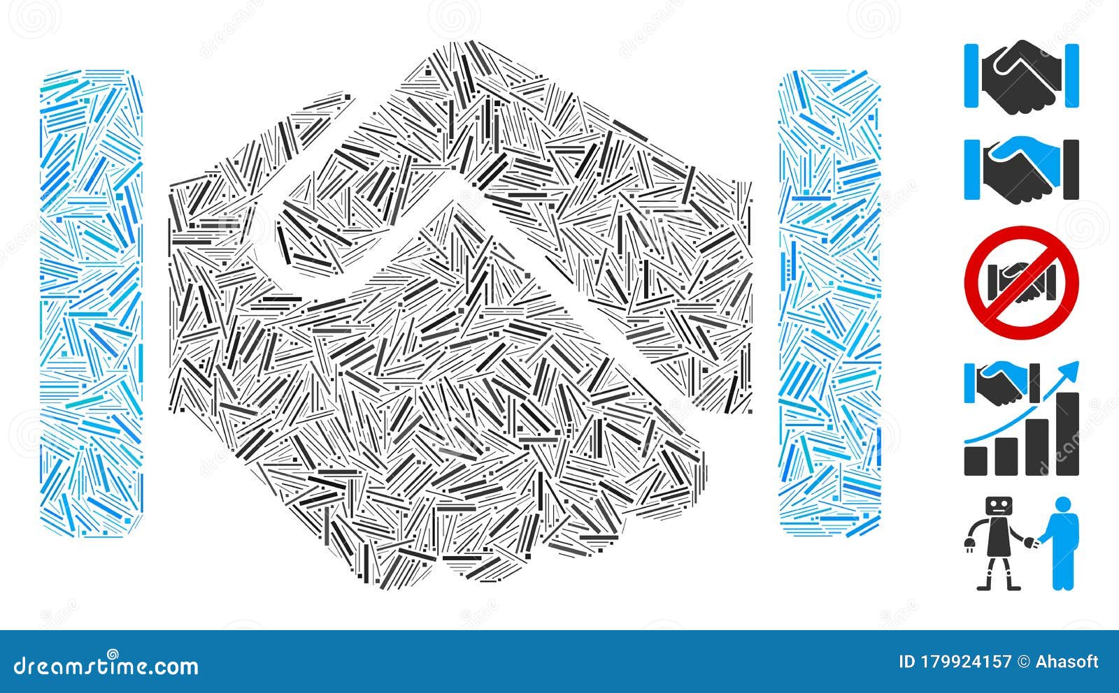 Linear Handshake Icon Vector Collage Stock Illustration - Illustration ...