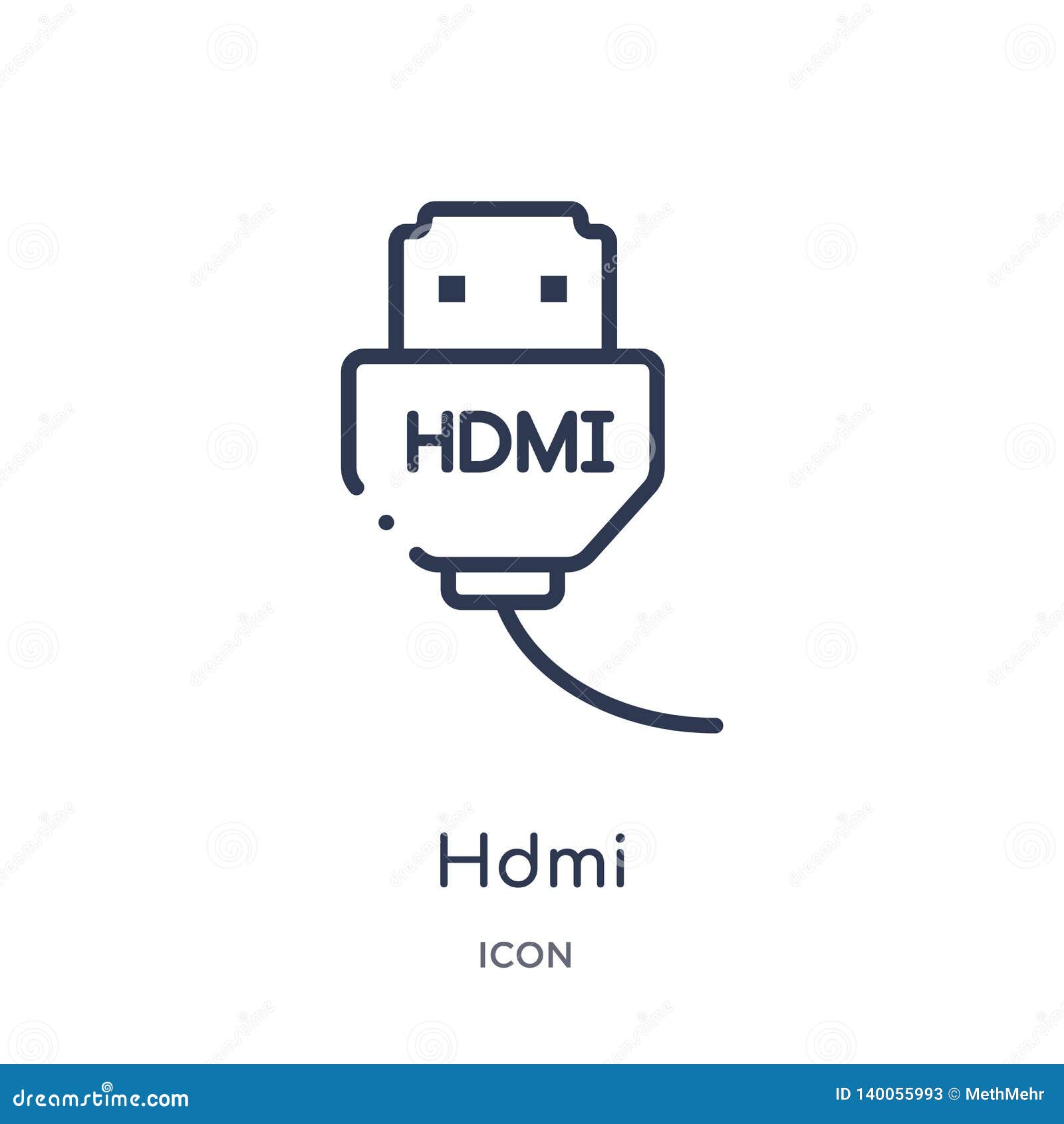 HDMI Icon . HDMI 2.0 Icon . HDMI Cable Line Icon, Outline Vector Sign ...