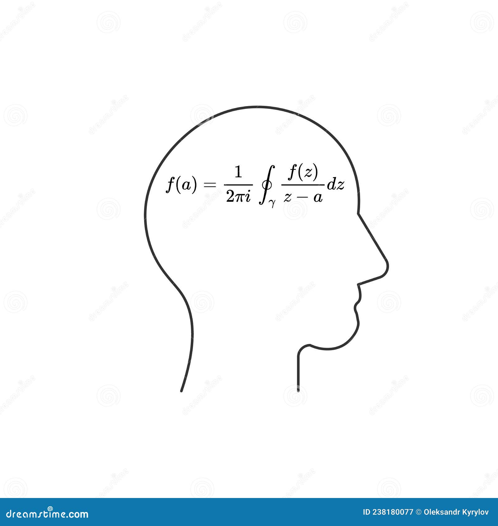 Linear Head with Mathematics Formula Education Concept. Stock Vector ...