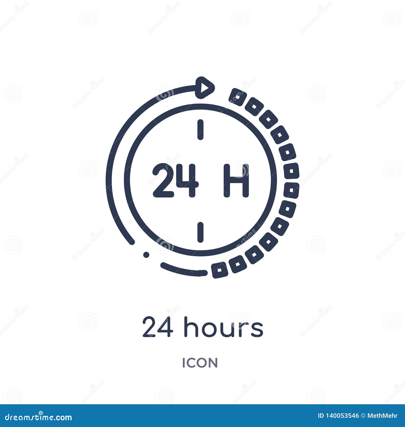 Linear 24 Hours Icon From Customer Service Outline Collection. Thin ...