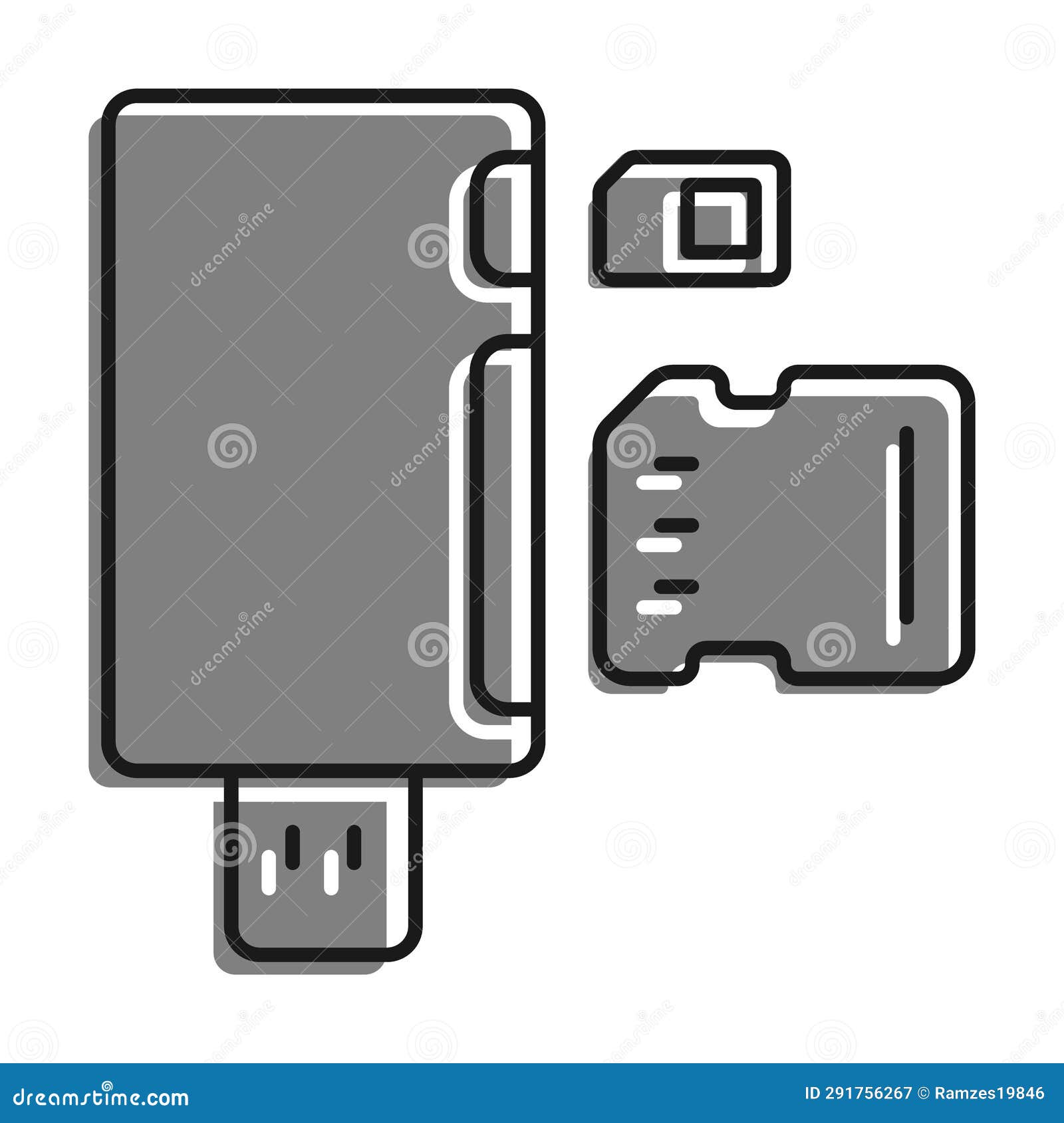 Linear Icon. Adapter for Connecting External Carriers of Digital ...