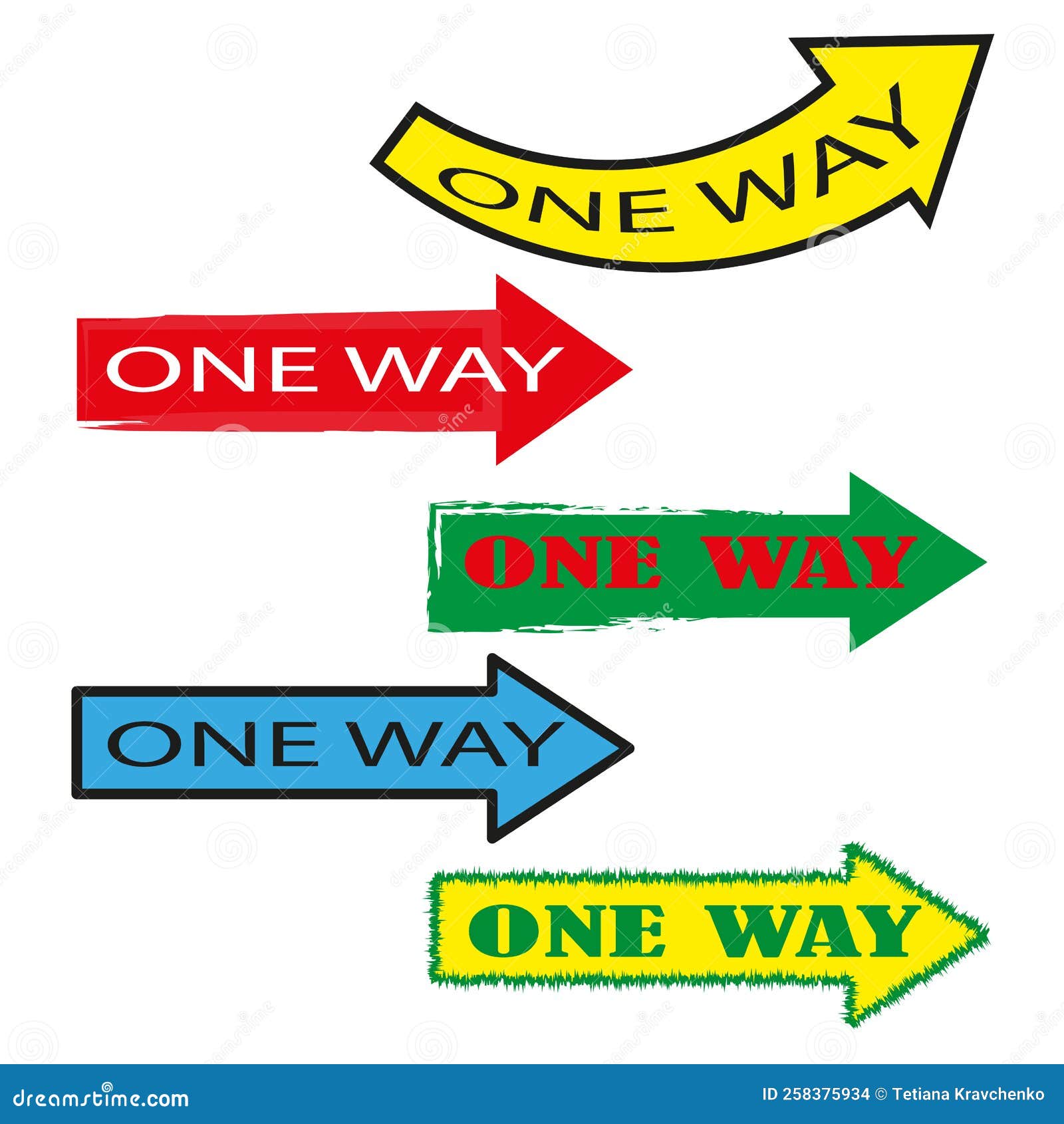 Linear Icon with Colored Arrows One Way. Vector Illustration. Stock ...