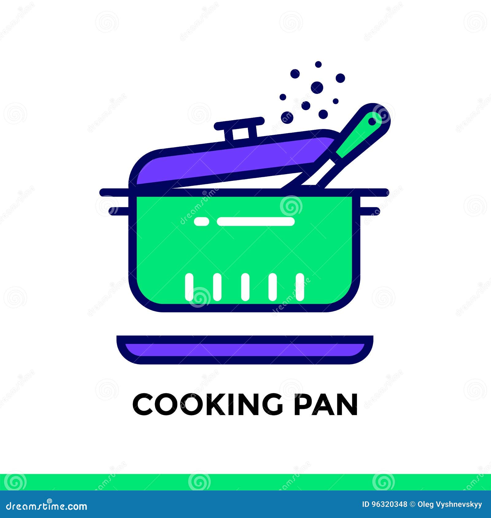 Linear Icon Cooking Pan of Bakery, Cooking. Pictogram in Outline Stock ...