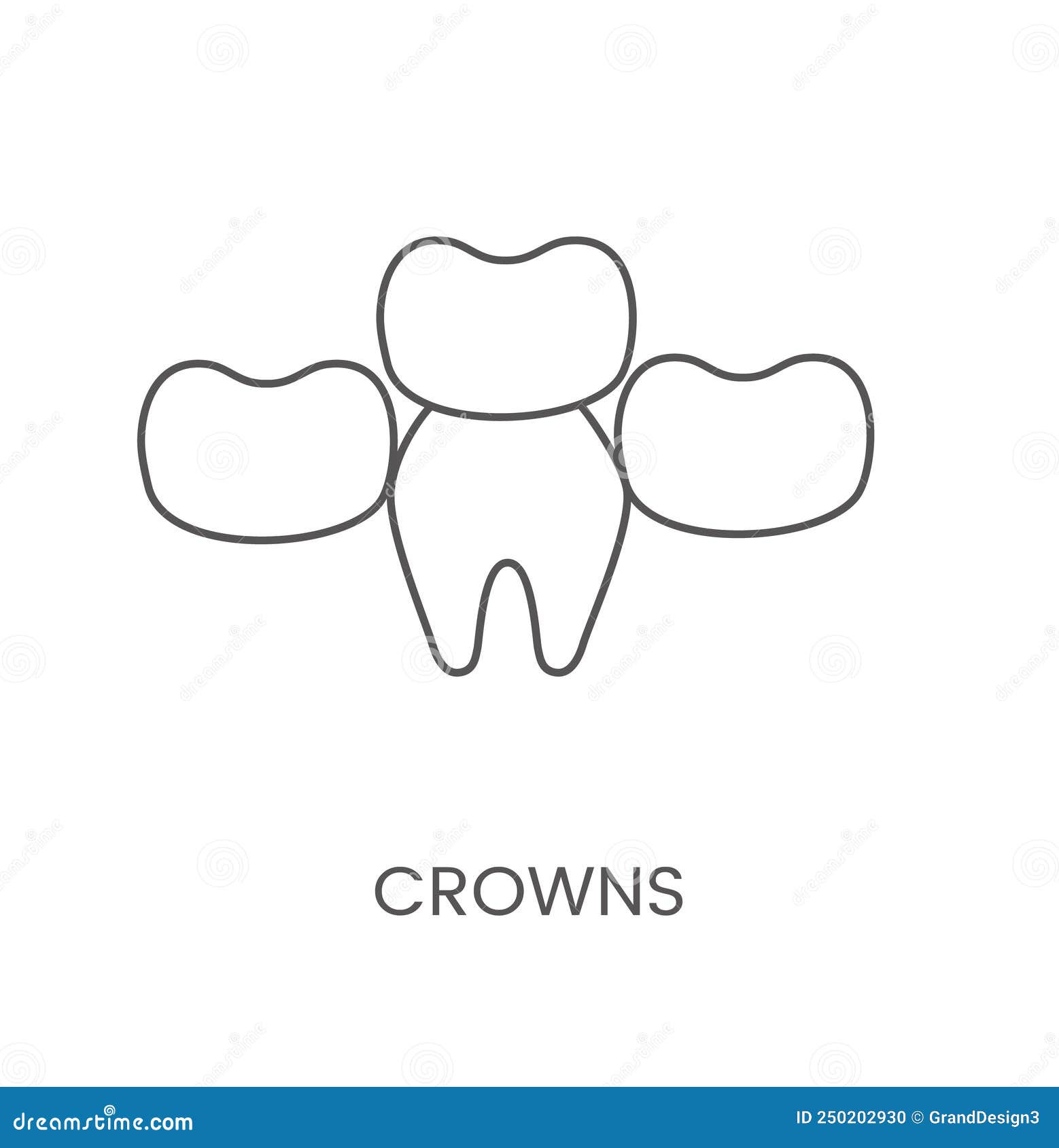 Linear Icon Crowns. Vector Illustration for Dental Clinic Stock Vector ...