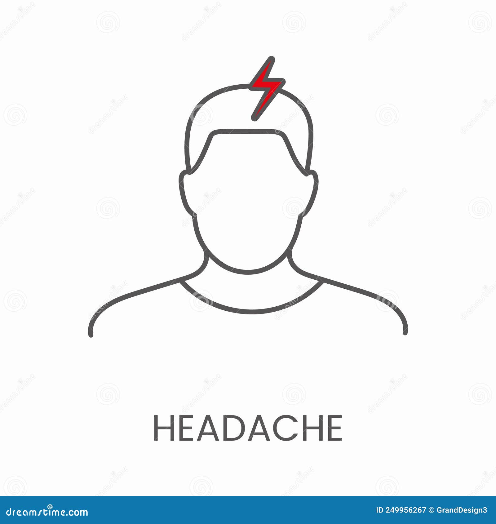 Linear Icon Headache in Vector Stock Vector - Illustration of headache ...