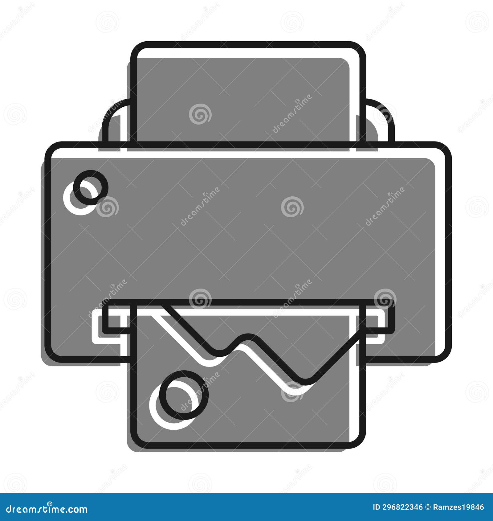 Linear Icon. Inkjet Printer. Printing Documents in Office Using Copiers ...