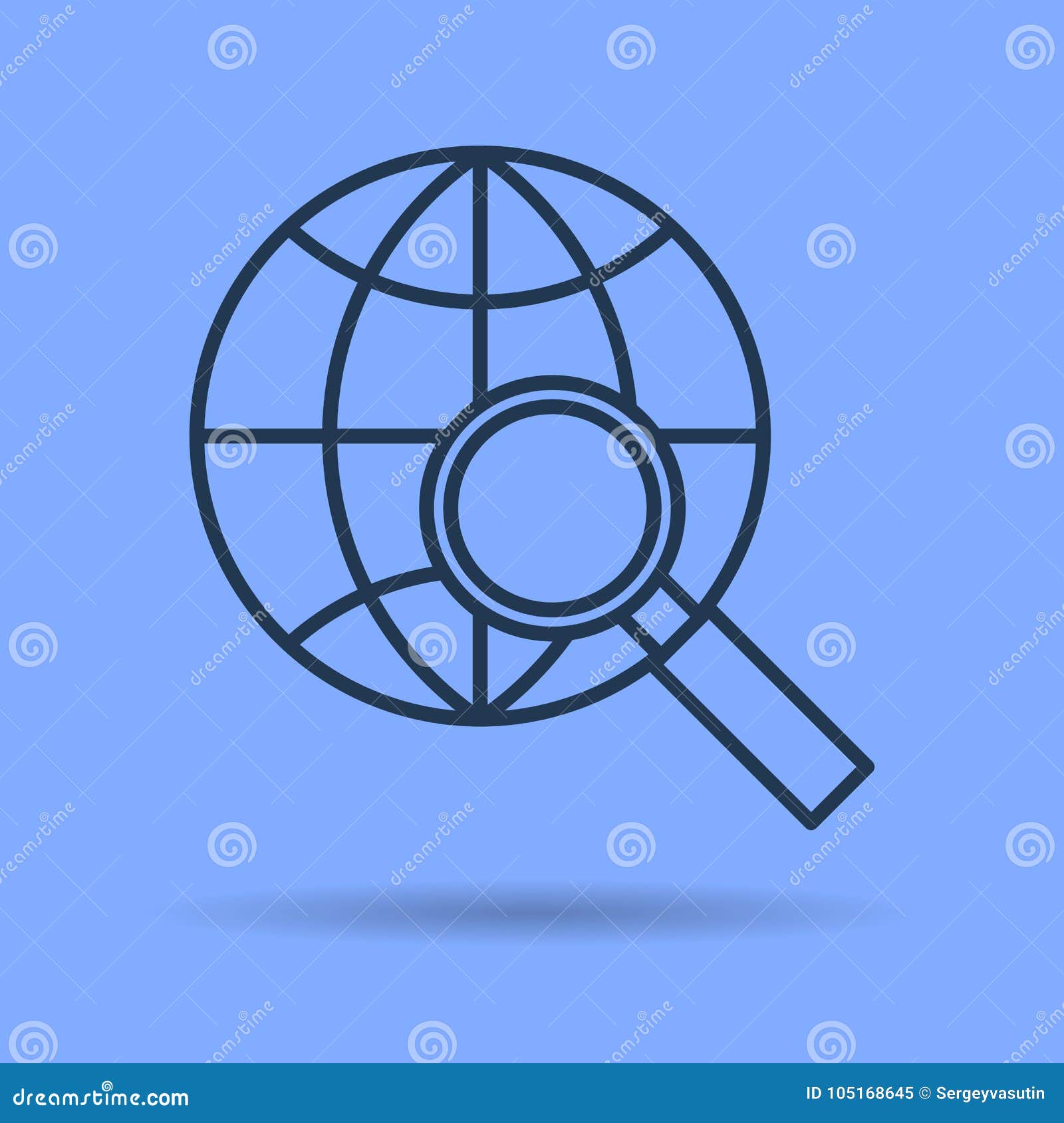 Linear Icon - Internet Data Information Searching Stock Vector ...