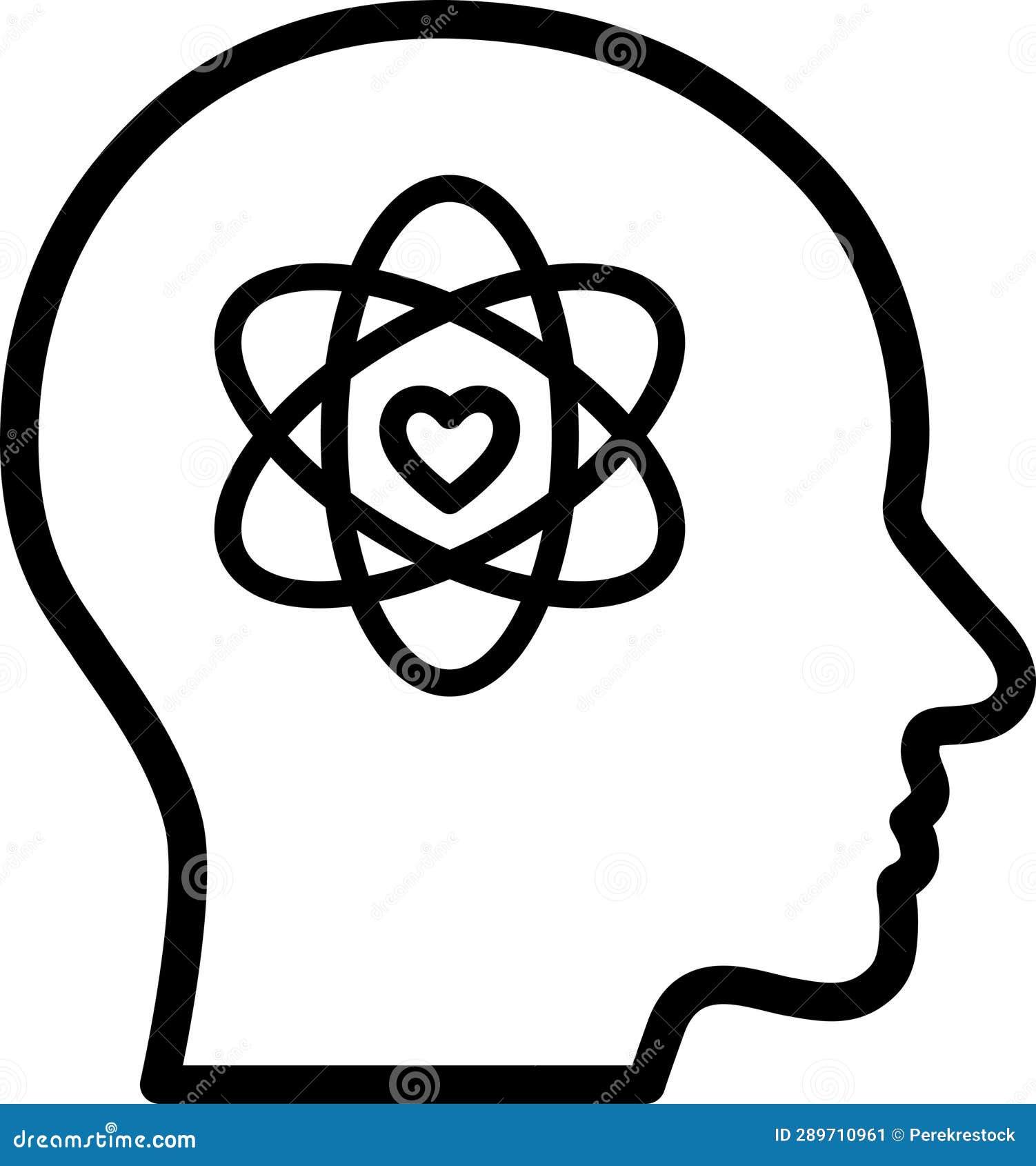 Linear Icon of Main Core Values in the Human Head Stock Illustration ...