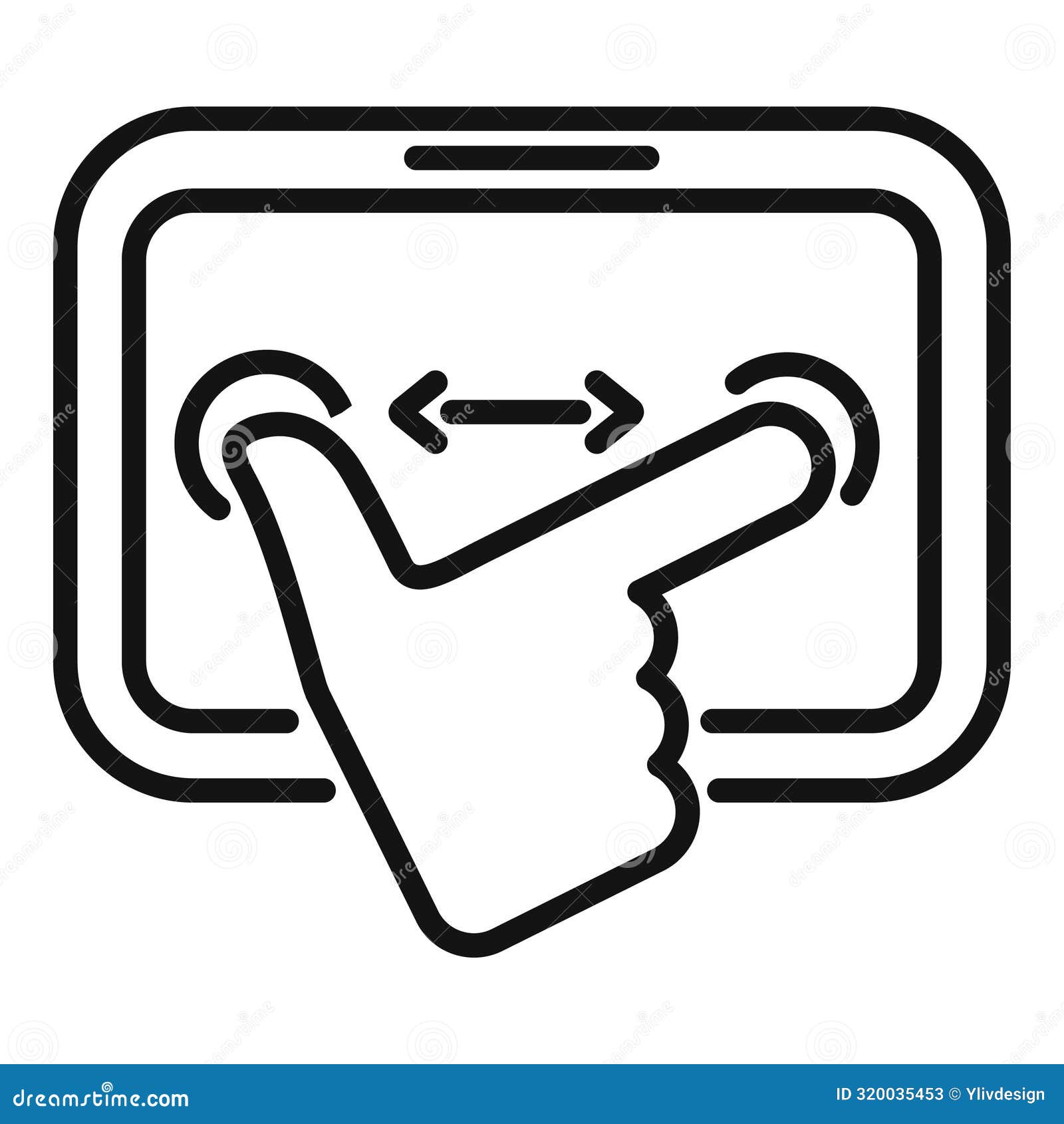 A Linear Icon Representing a Hand Gesture for Touchscreen Device ...