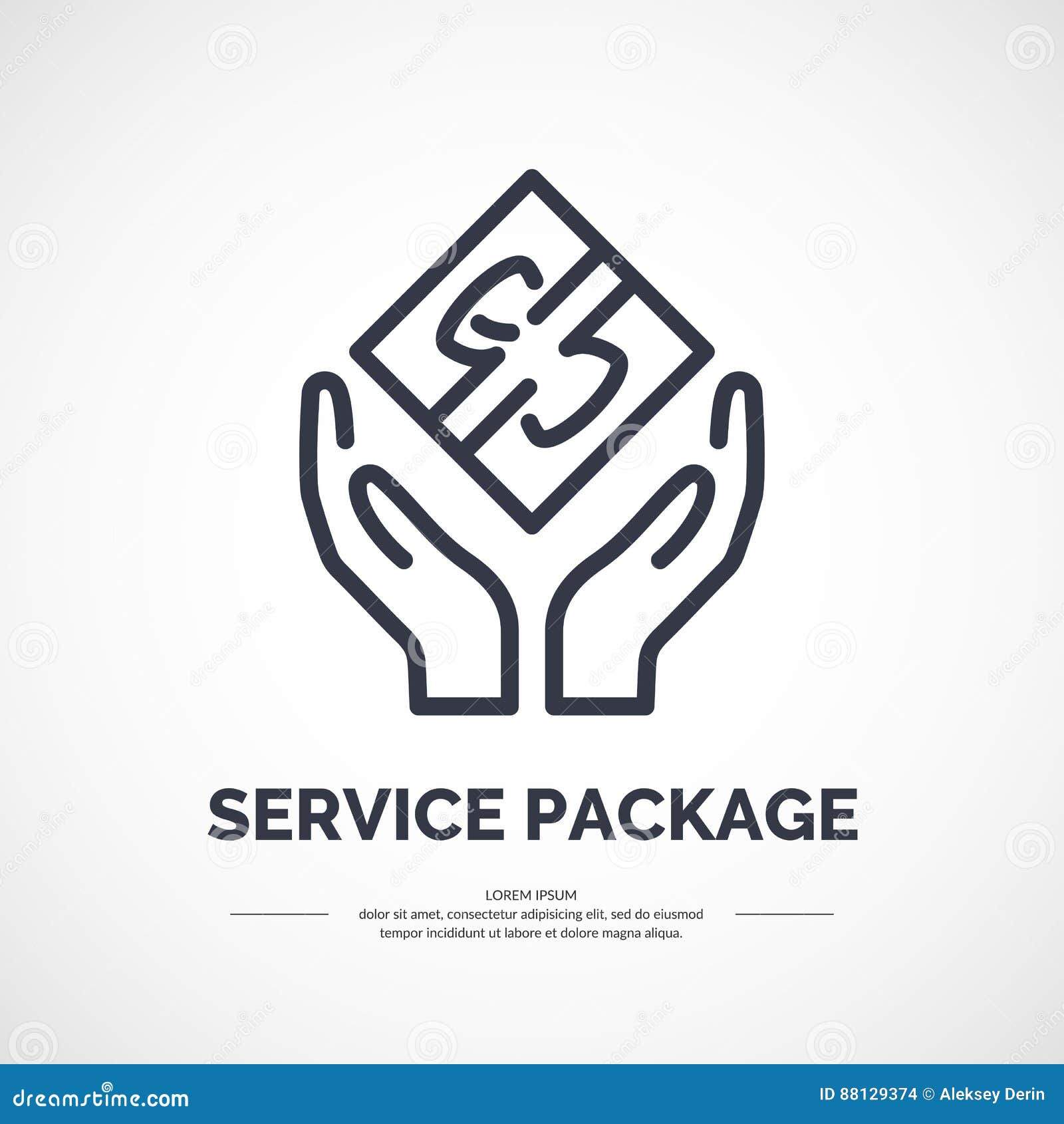 Linear Icon for Service on Delivery and Packaging of Products. Stock ...