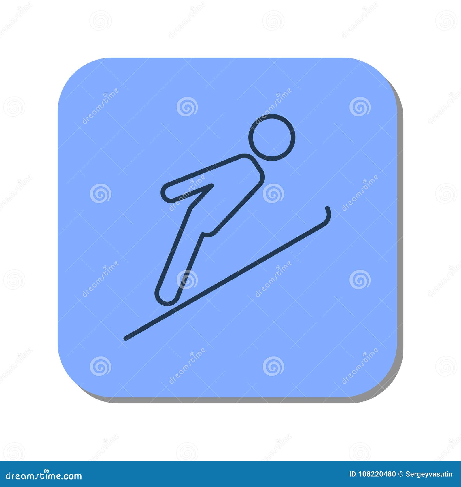Linear Icon of Skier Jumping from a Springboard Stock Vector ...