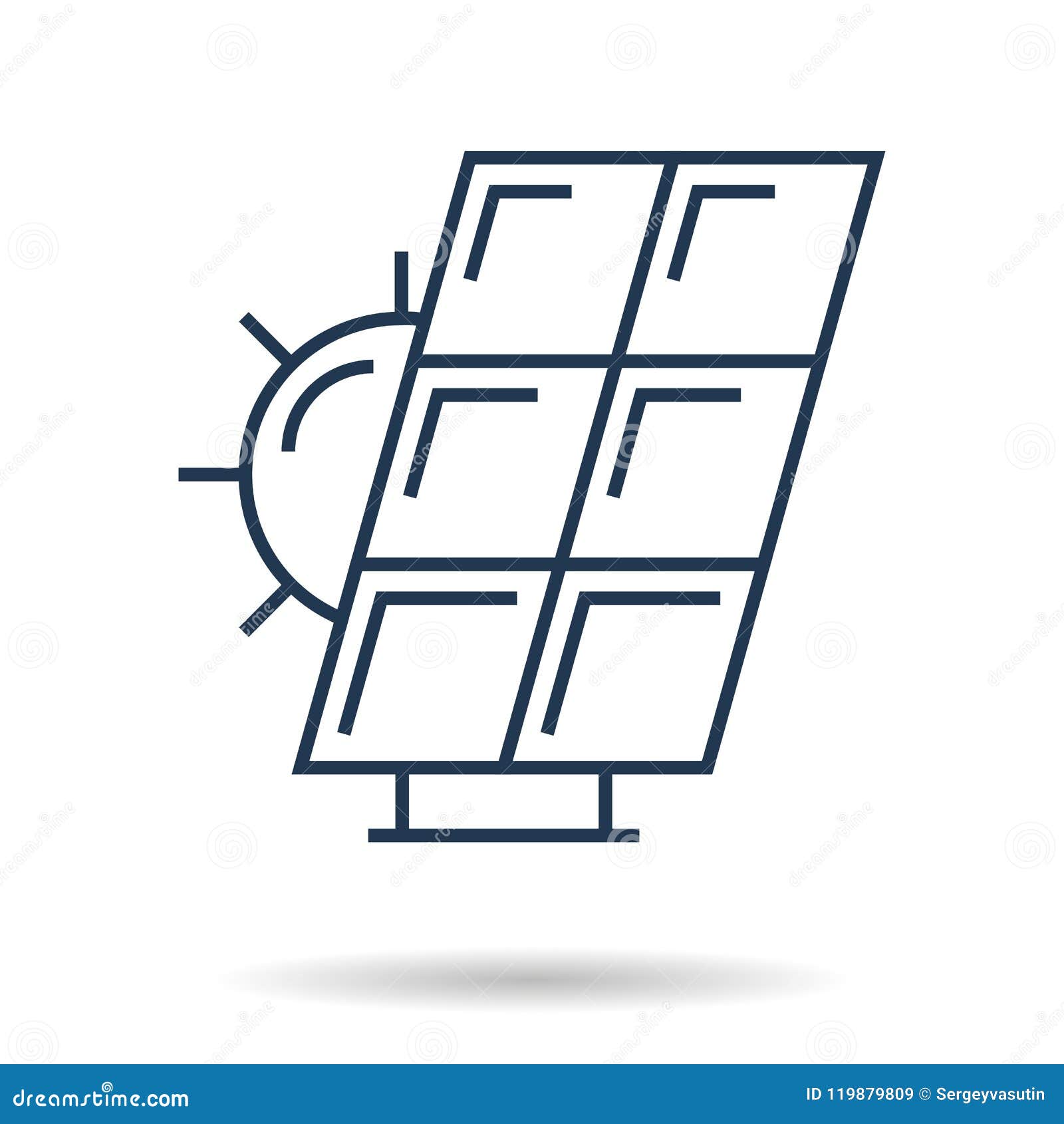 Linear Icon of Solar Battery Stock Vector - Illustration of future ...