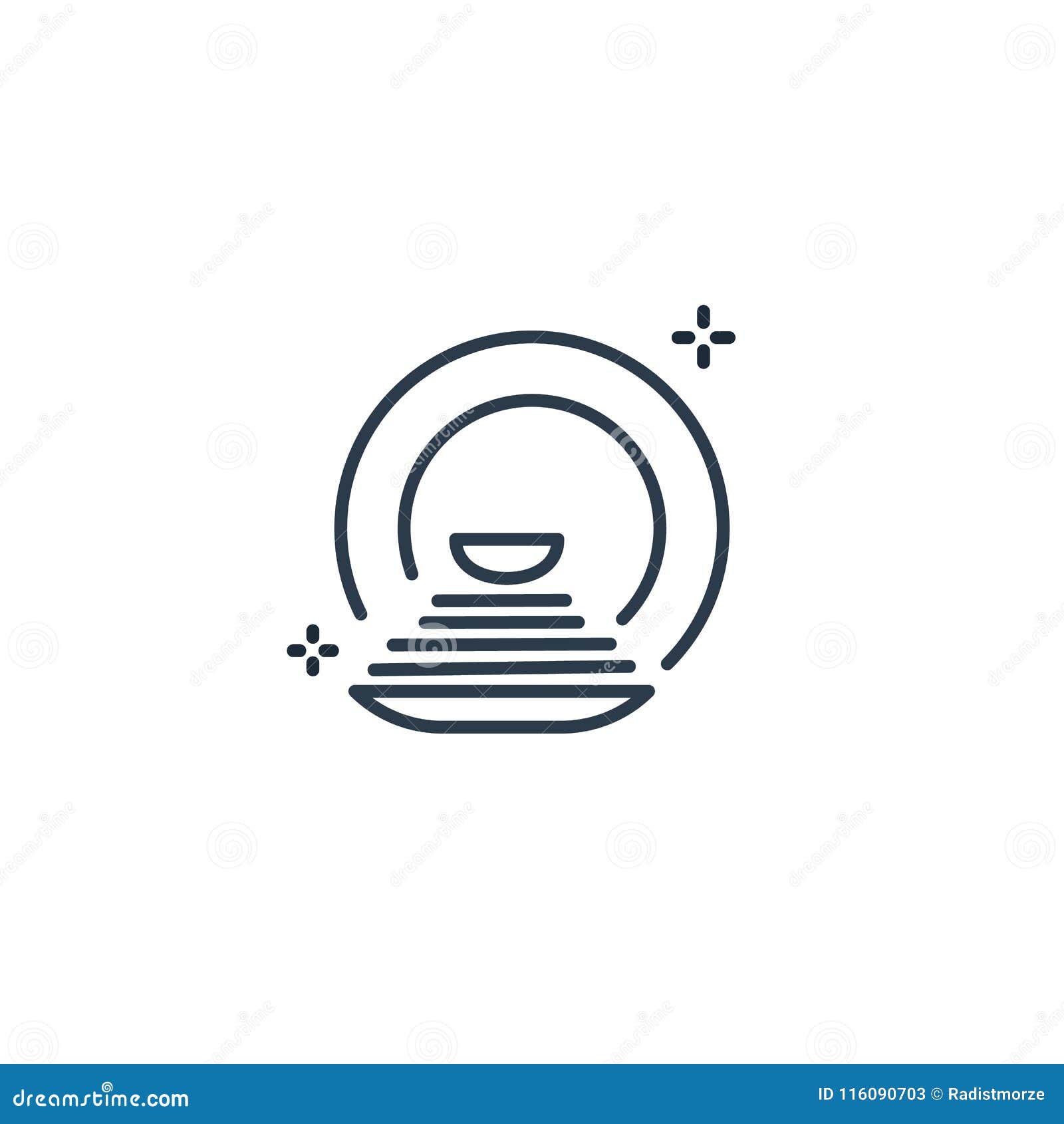 Linear Icon of a Stack of Plates. Stock Vector - Illustration of ...