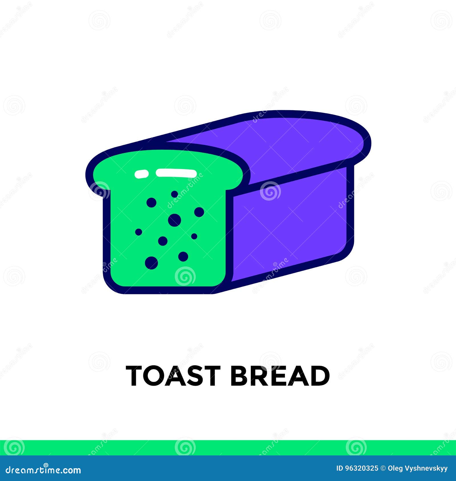 Linear Icon TOAST BREAD of Bakery, Cooking. Vector Pictogram Sui Stock ...