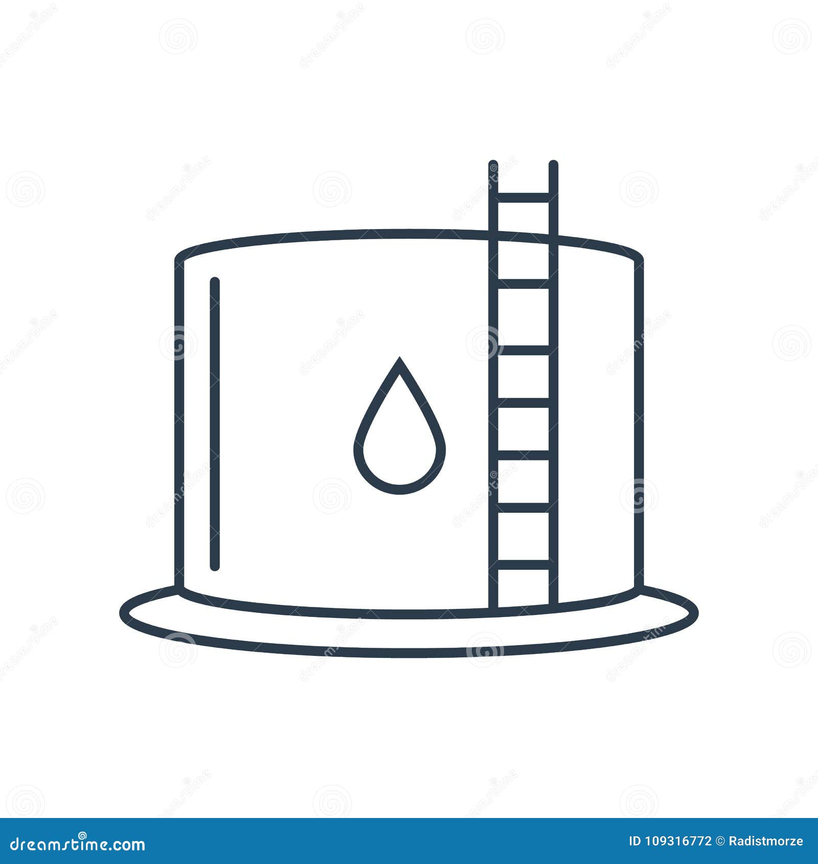 Linear icon of water tank stock illustration. Illustration of factory ...