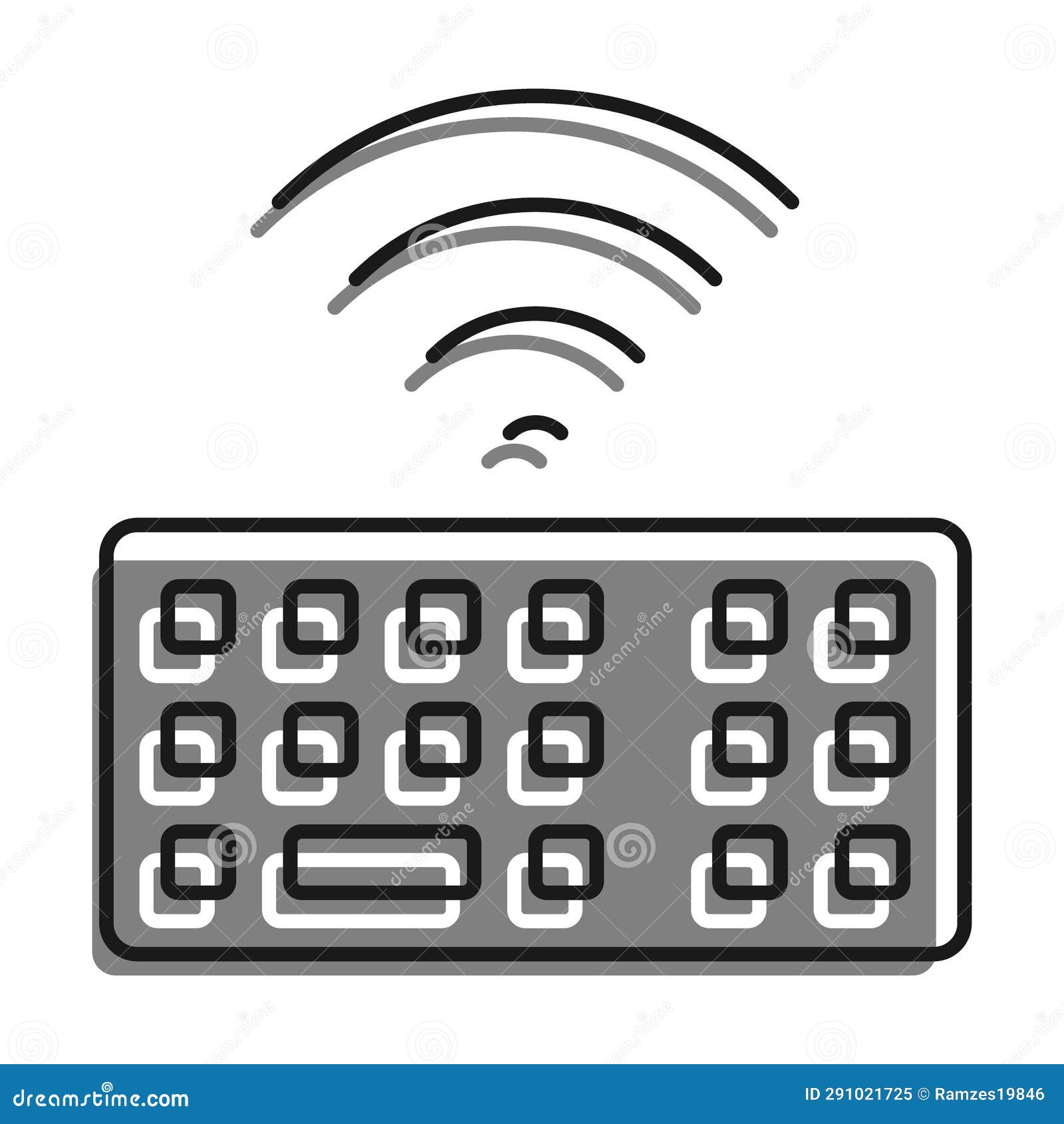 Linear Icon. Wifi Personal Computer Keyboard. Symbols on Keyboard ...