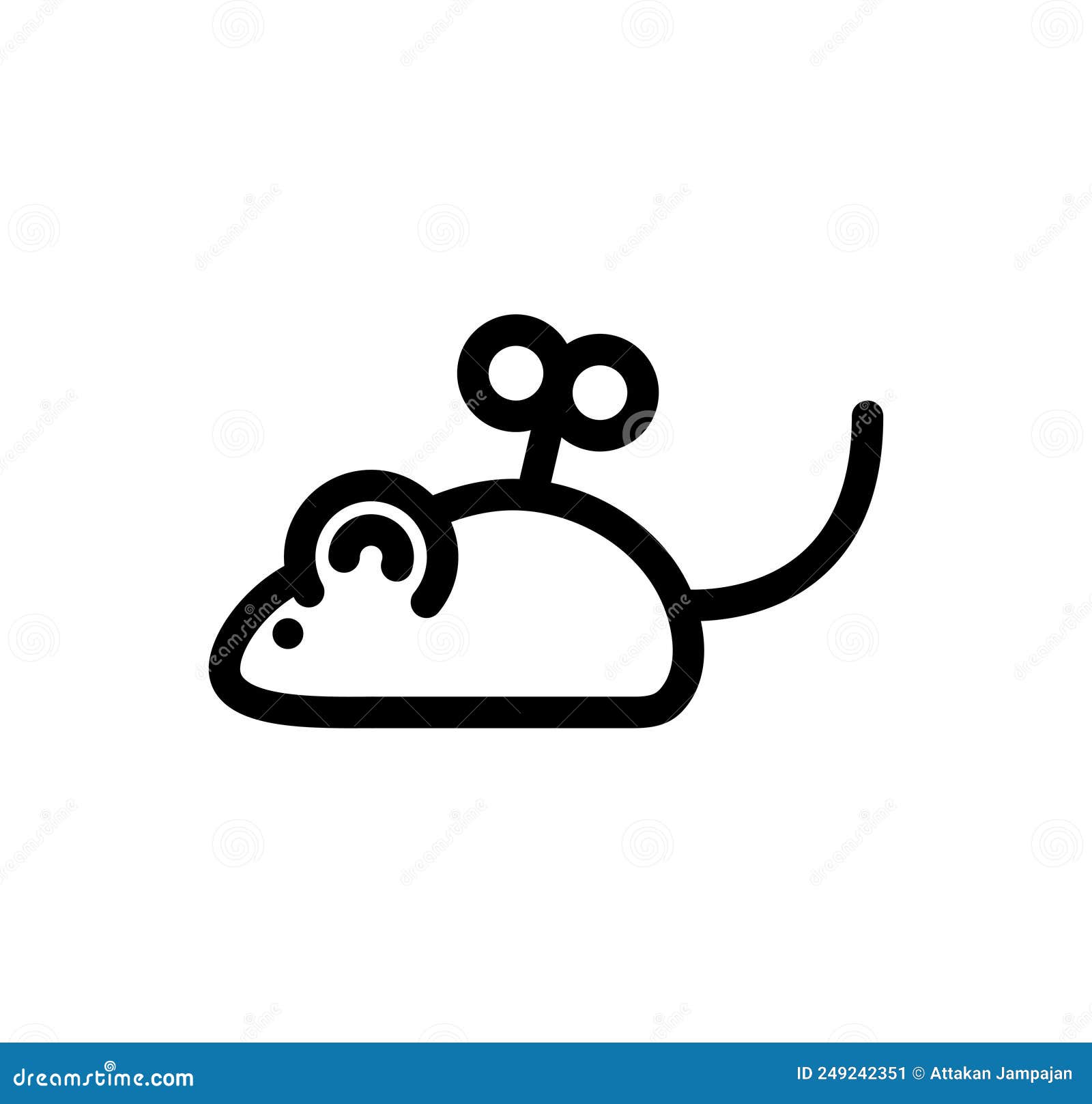Linear Icon of Wind Up Toy Rat. Stock Vector - Illustration of sign ...