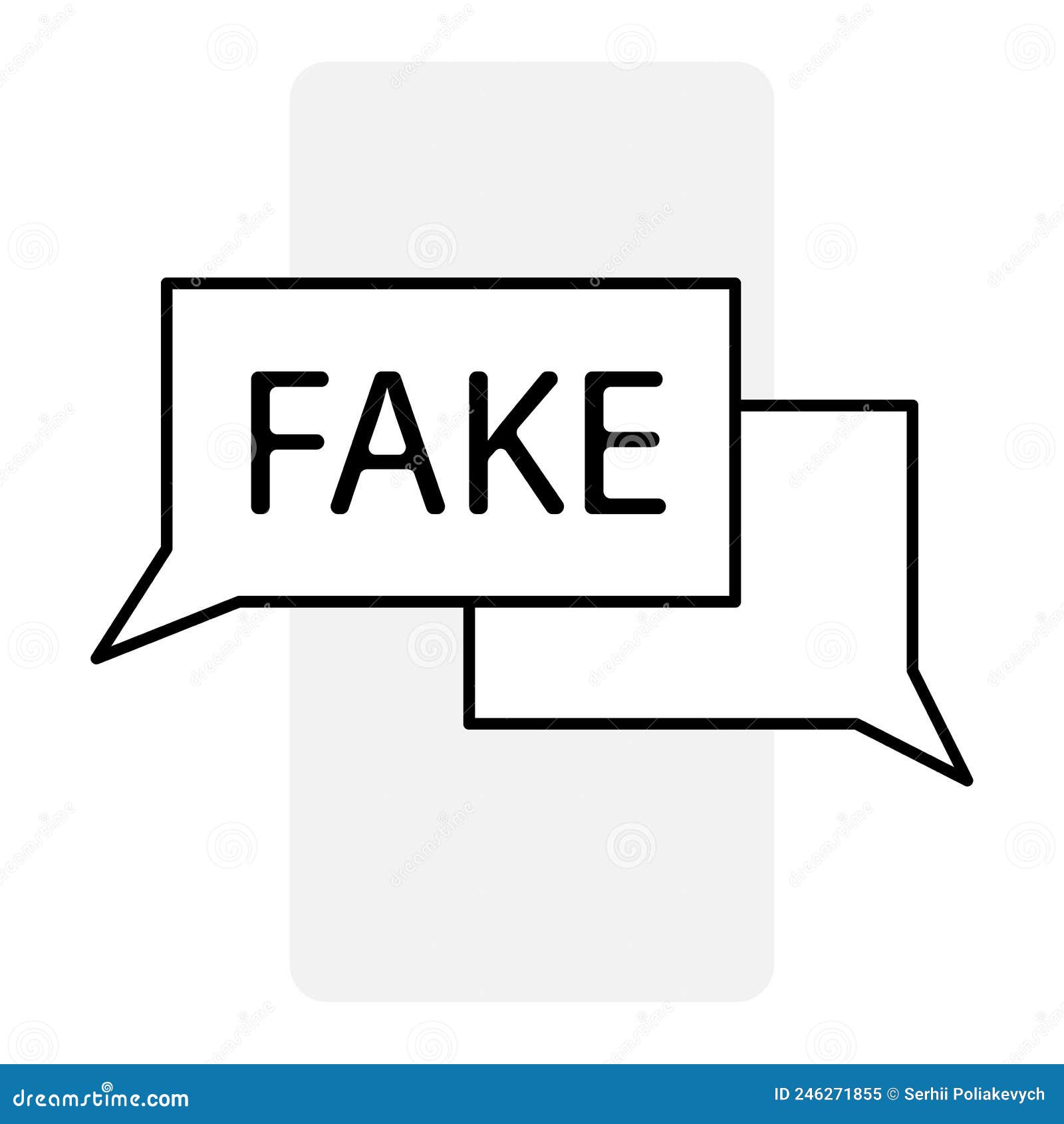 Linear Illustration with Fake Icon. Quality Design Element. Vector ...