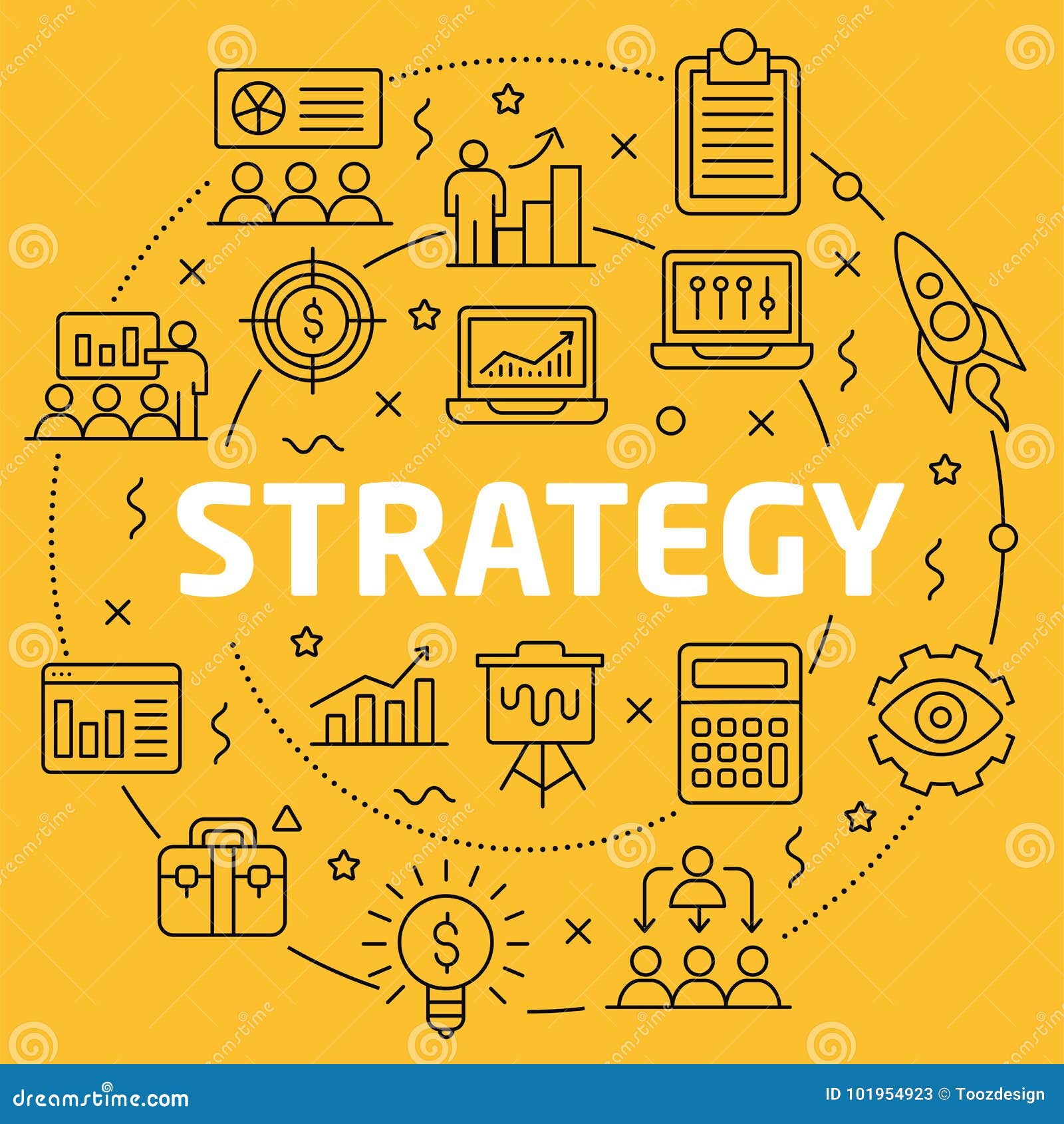 Linear Illustration Strategy Stock Vector - Illustration of concept ...