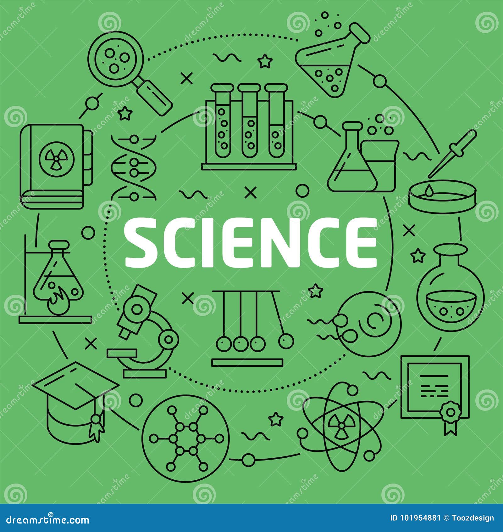 Linear Illustration Science Stock Vector - Illustration of machine ...