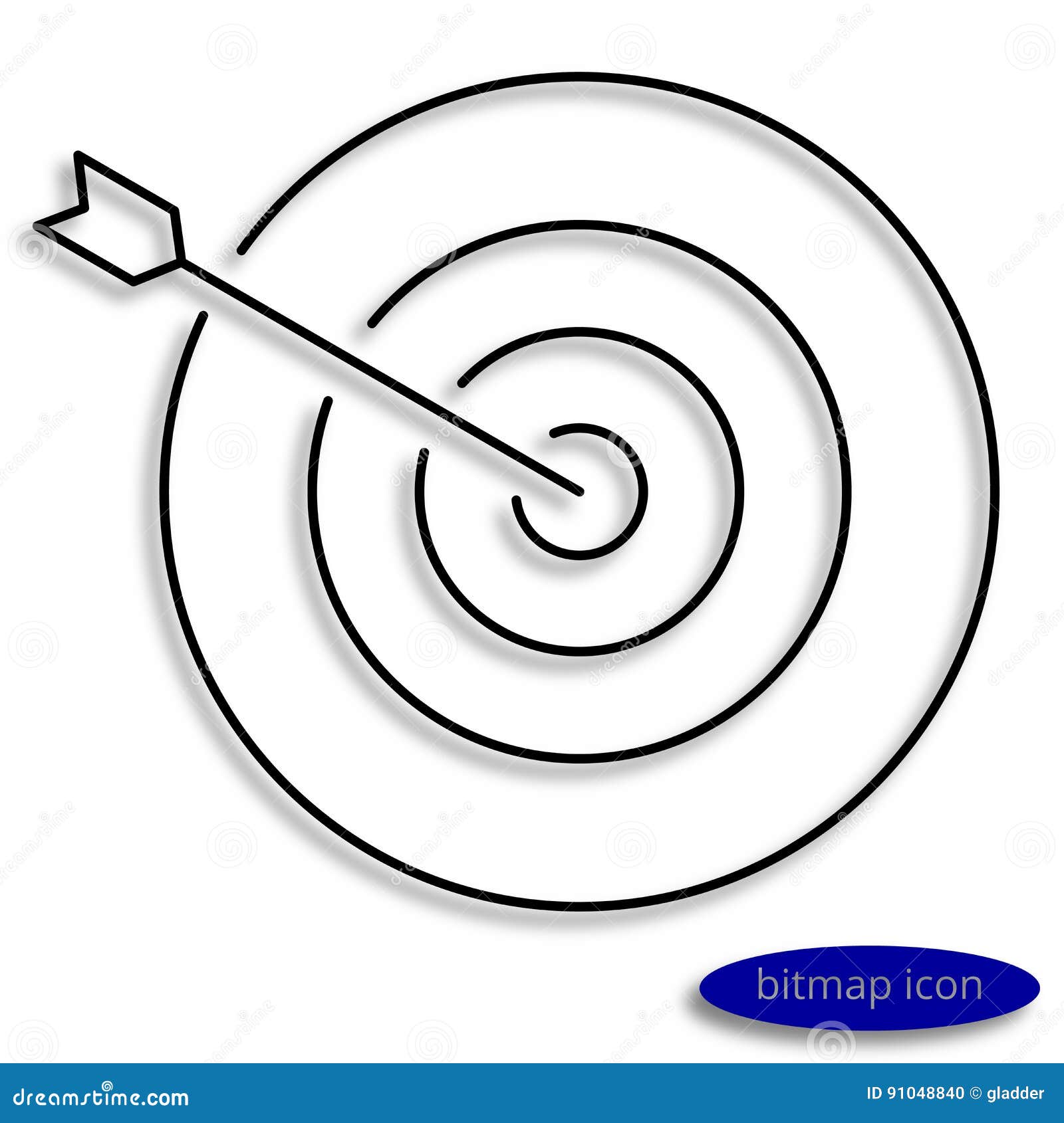 Linear Image of an Arrow Protruding from a Target Casting a Shadow ...