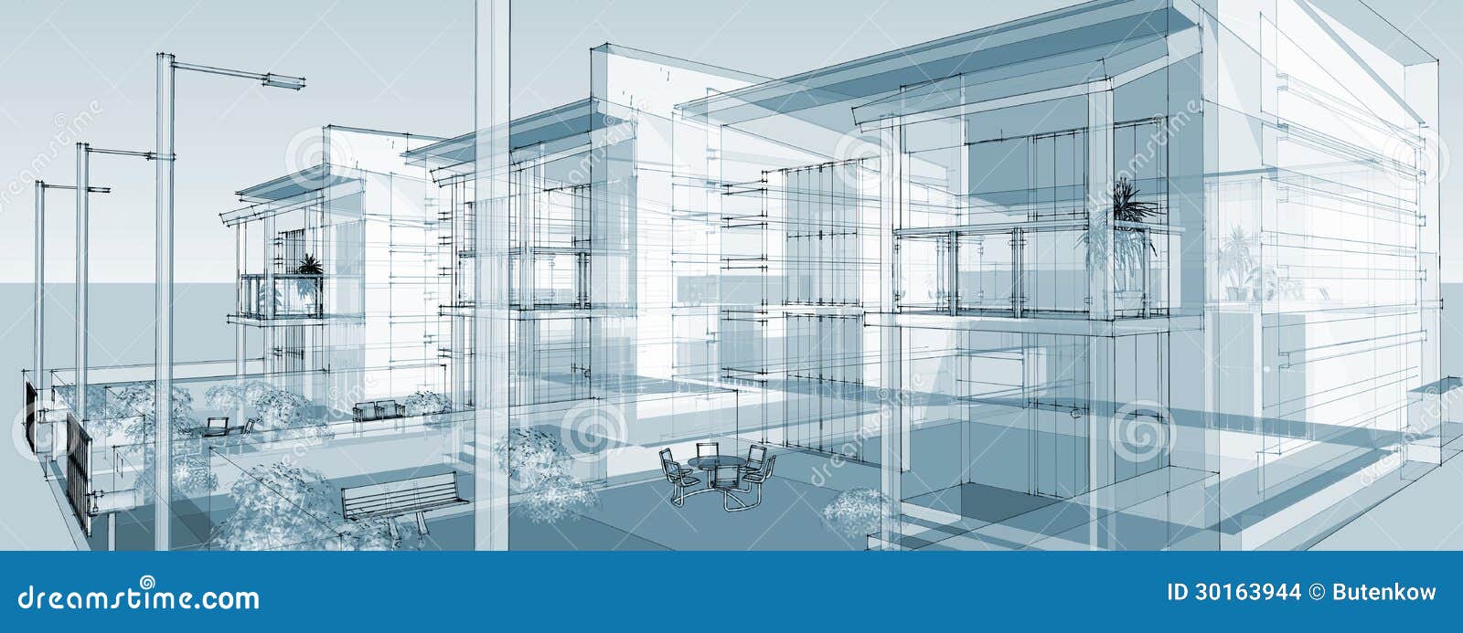 Linear image building stock illustration. Illustration of modern - 30163944